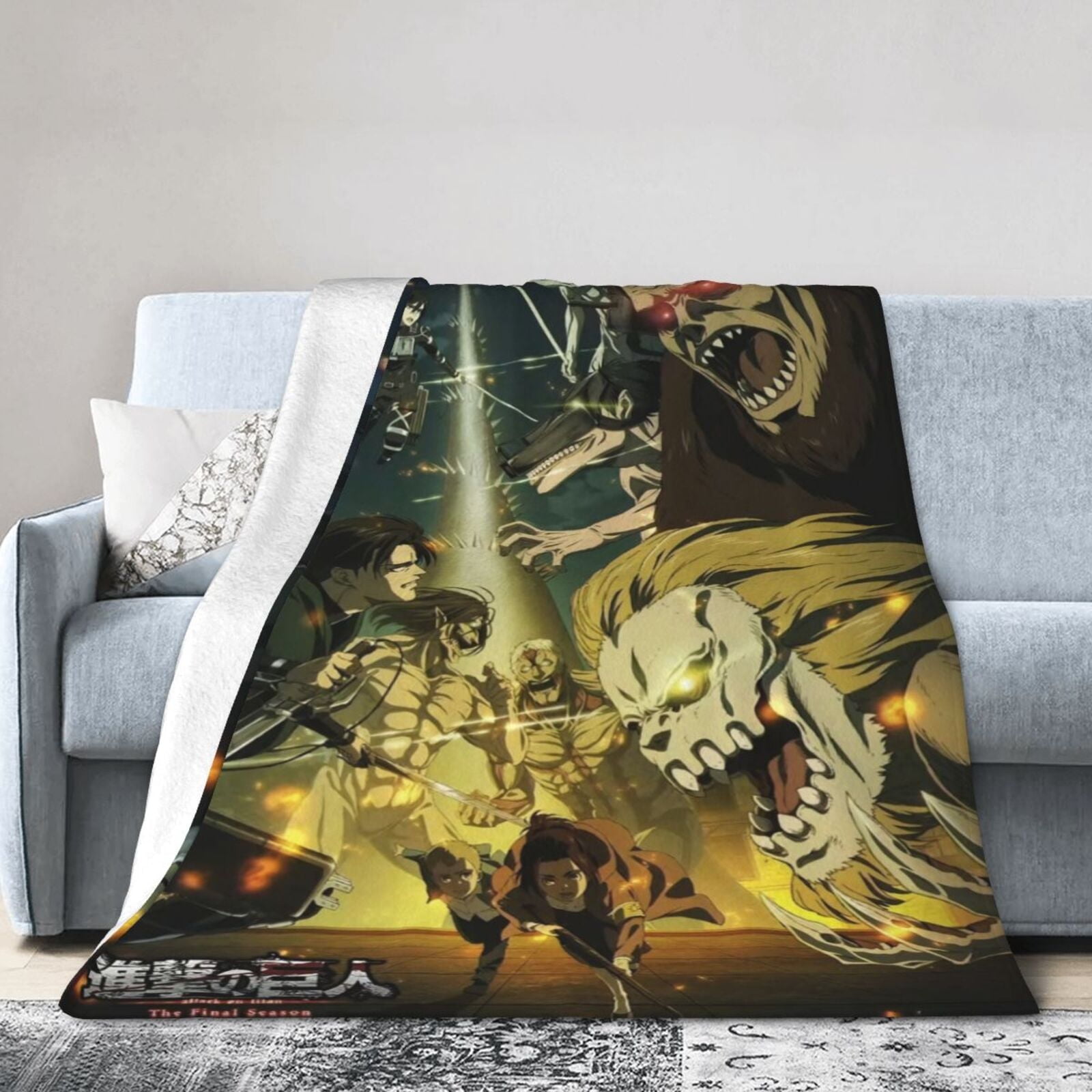 Attack on Titan Ultra-Soft Micro Fleece Blanket Throw All Season Fuzzy ...