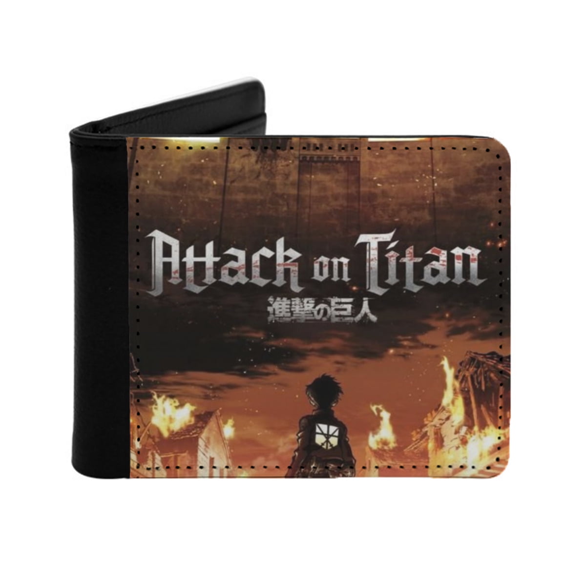 Attack on Titan Wallets for Men Faux Leather Slim Wallet Short Bi-fold ...