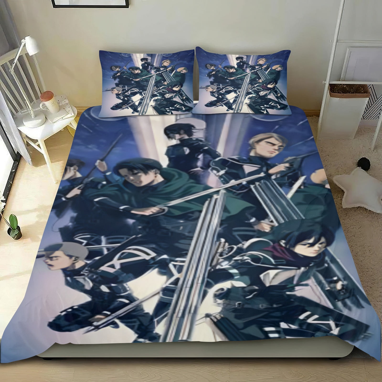 Attack on Titan thin bedding set has One duvet cover and two ...
