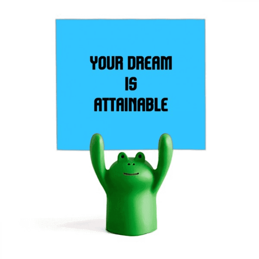 Attainable Inspirational Quote Sayings Memo Holder Cartoon Animal Frog ...