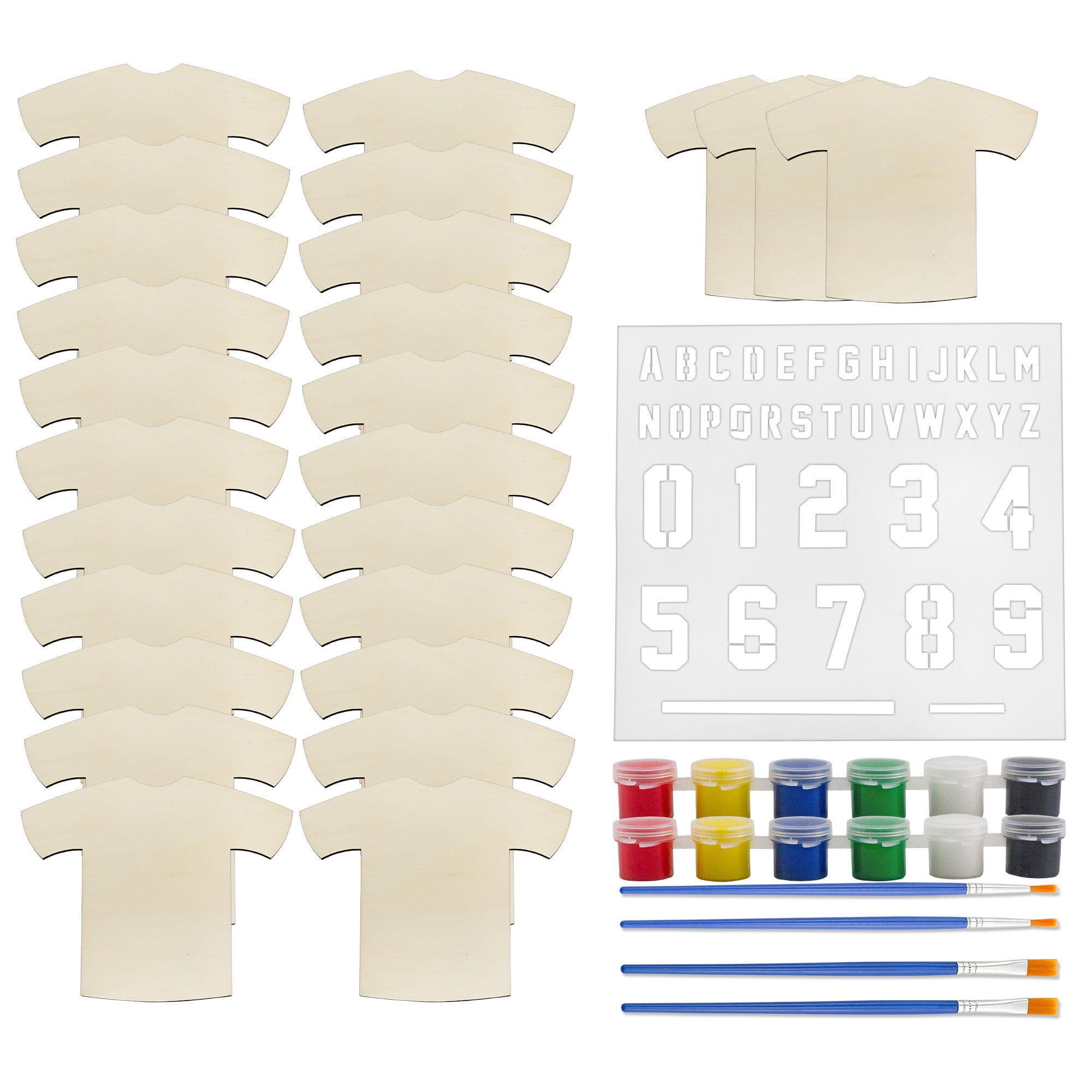 Attatoy Sports Kids’ Wooden Craft Kit (Party-Pack); Sport Jersey ...