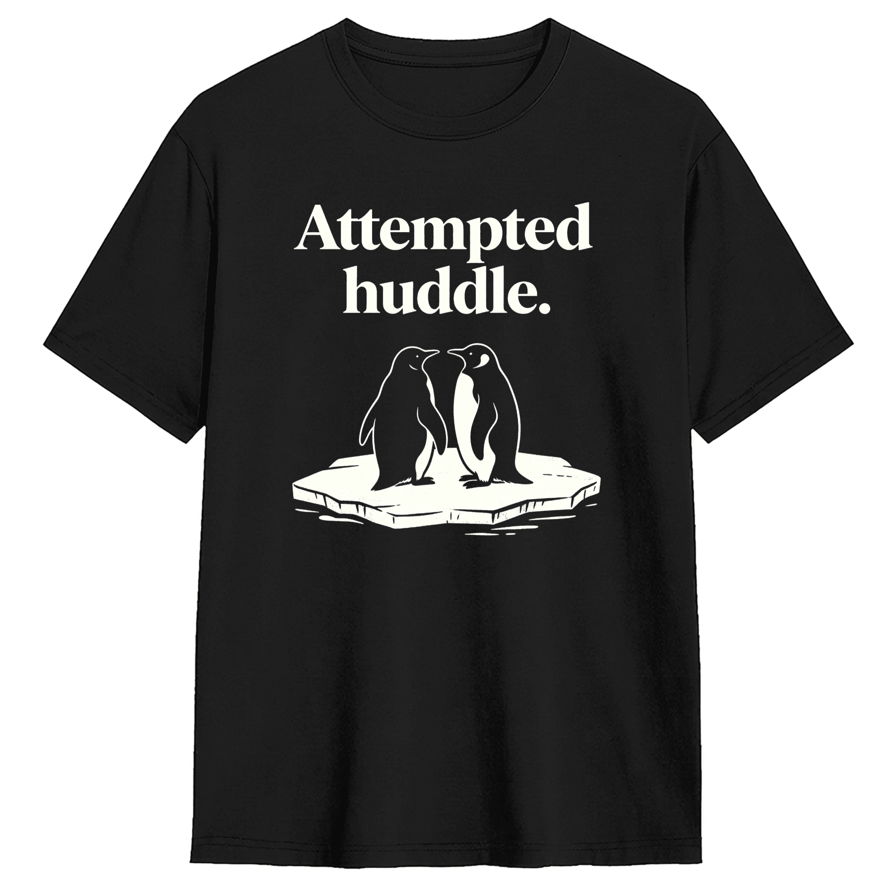 Attempted Huddle Penguin Retro Graphic Tee for Men and Women, Humorous ...