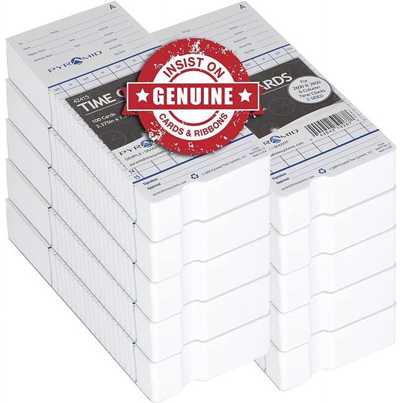 Attendance Cards for Time Clock Models 2500-2600-2650, White - 1000 per ...