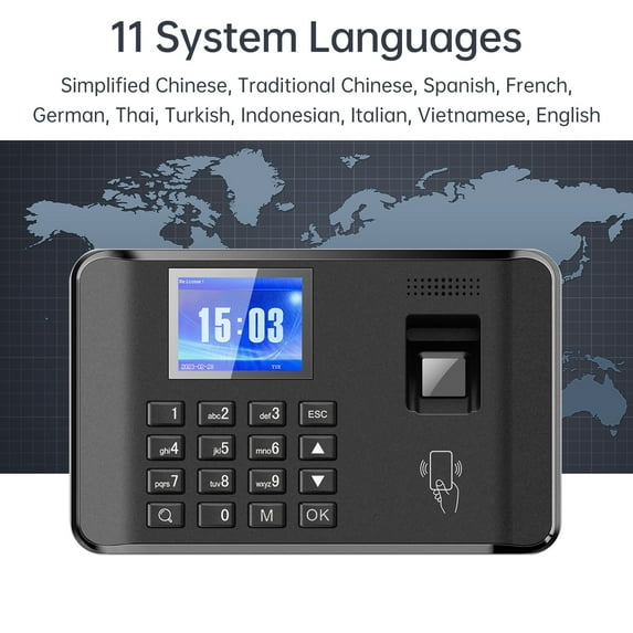 Attendance Machine,Lcd Screen Voice Time Clocks Time Clock 2.4 Inch Lcd ...