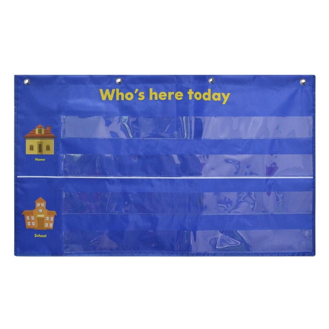 Attendance Pocket Chart Sign in Hanging Bag Visual Pocket Morning Check ...