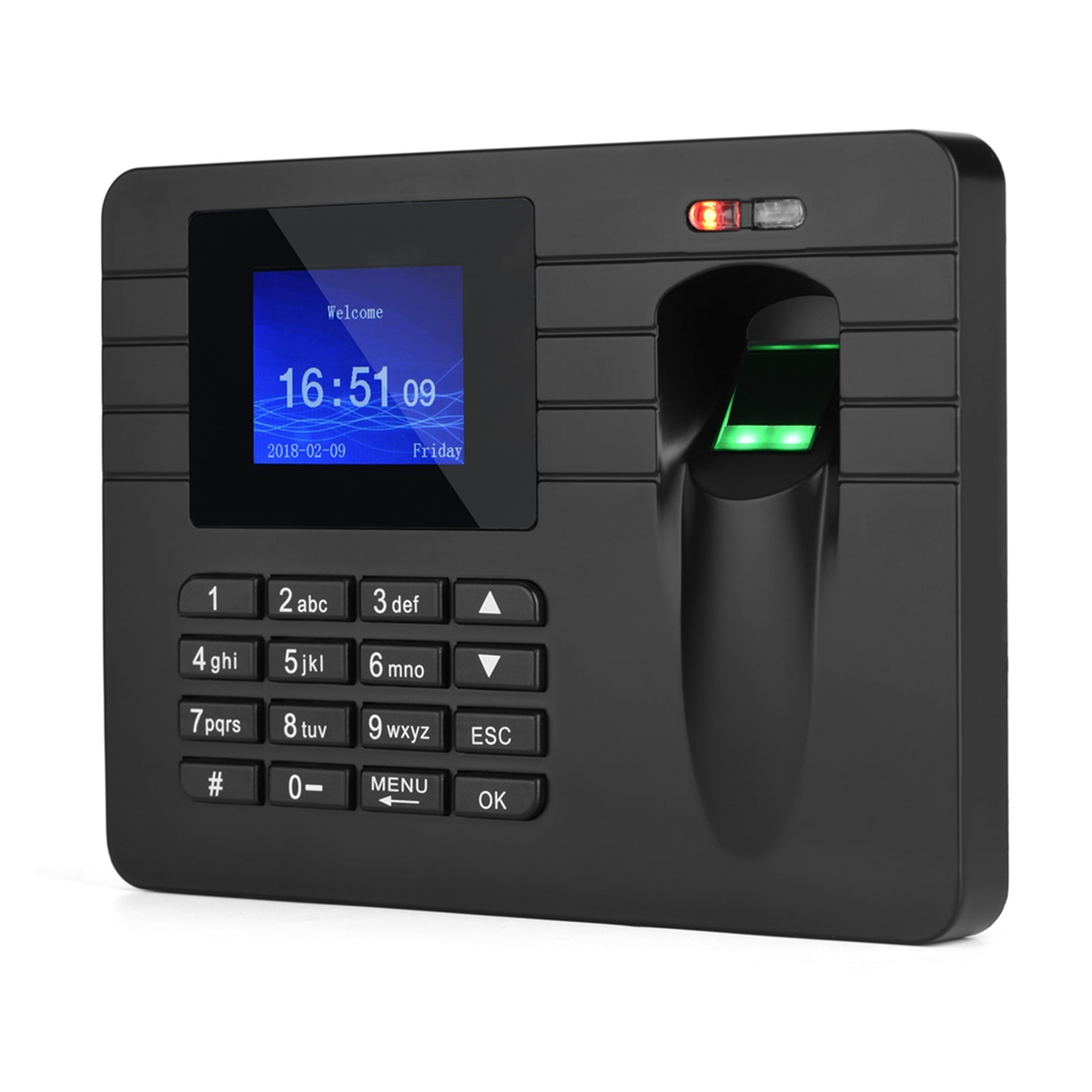 Attendance Recorder Machine 2.4in LCD Screen Fingerprint Time Clock ...