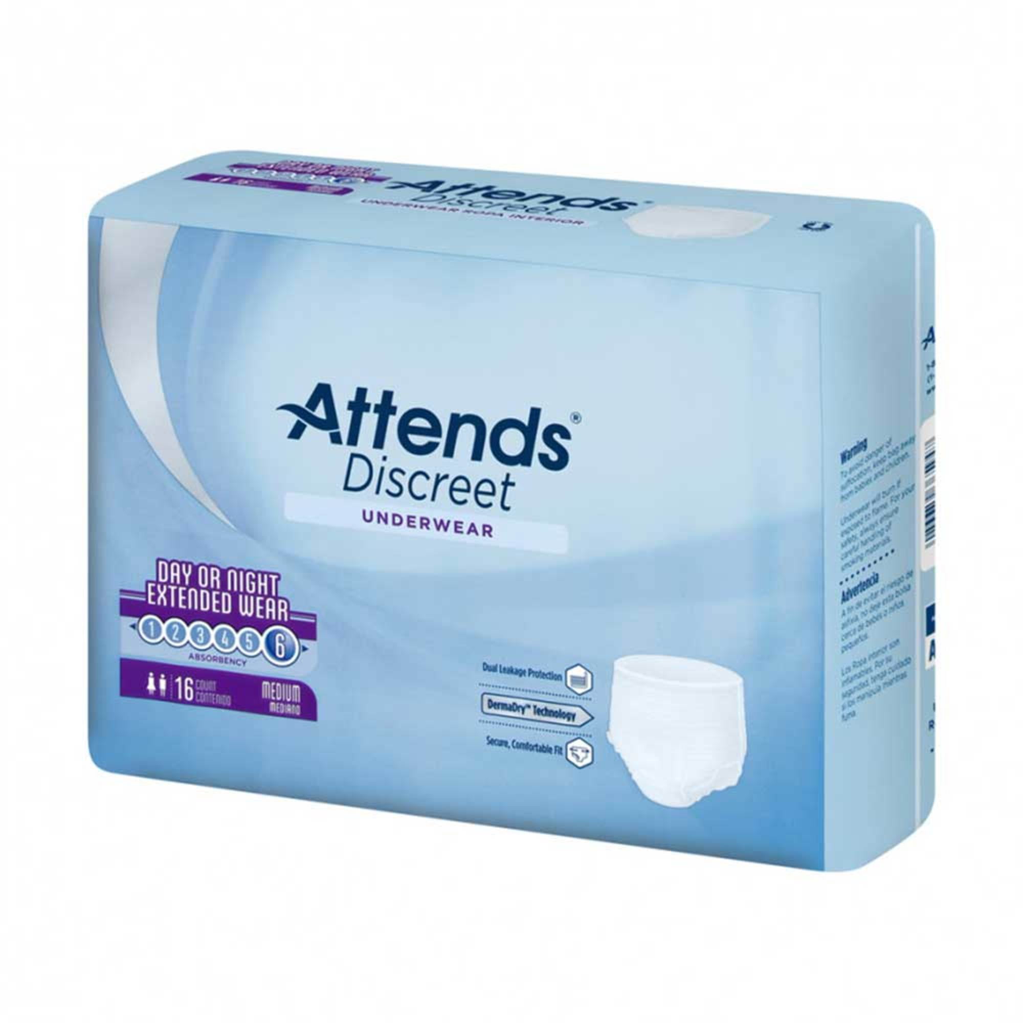Attends APPNT20 Discreet Day/Night Extended Wear Underwear, Medium Pack ...