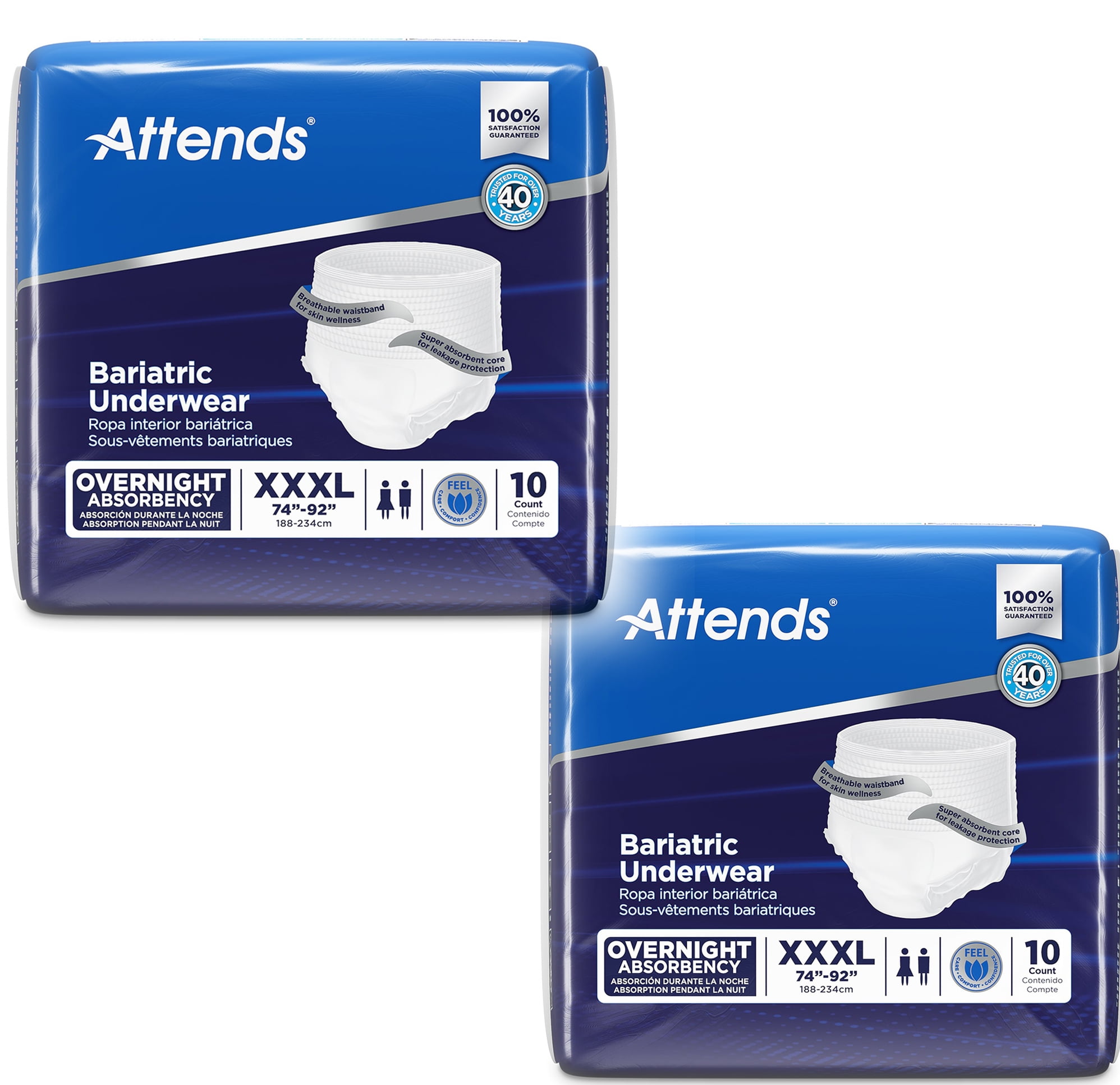 Attends® Adult Absorbent Underwear, 3XL Bariatric Pull On (74 to 92 ...