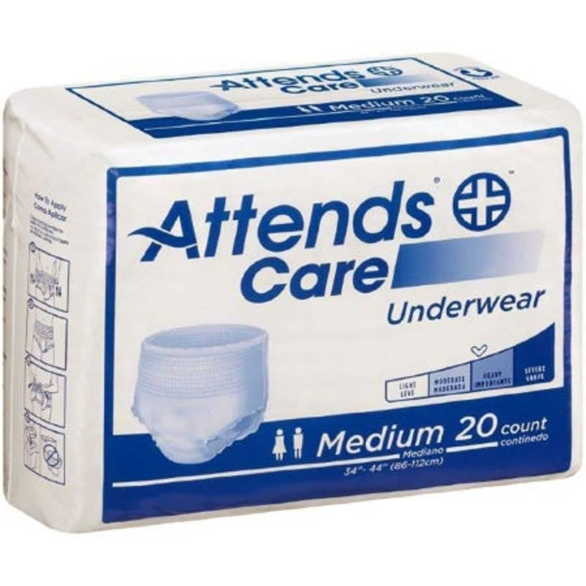 Attends Adult Briefs, Absorbent Underwear, Medium Size, Disposable ...