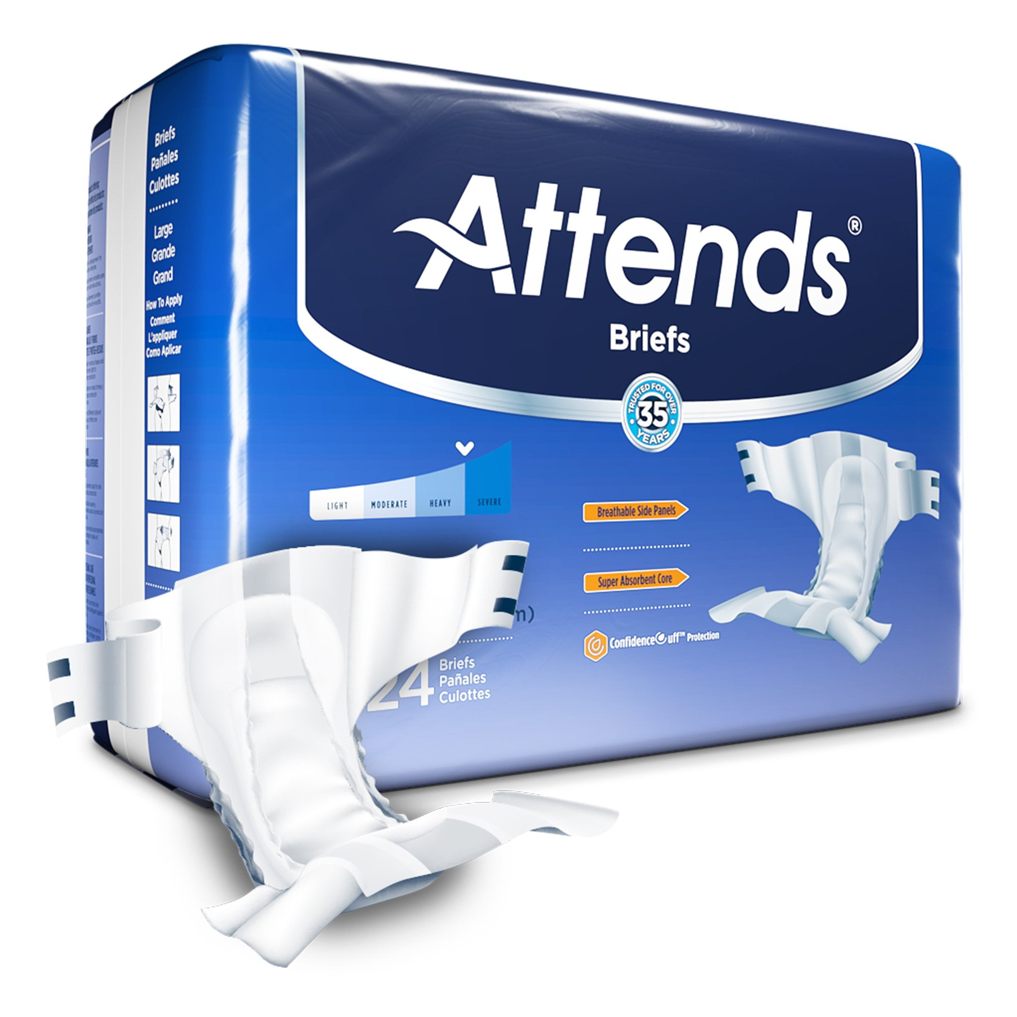 Attends Adult Incontinence Brief L Heavy Absorbency Contoured, DDA30 ...