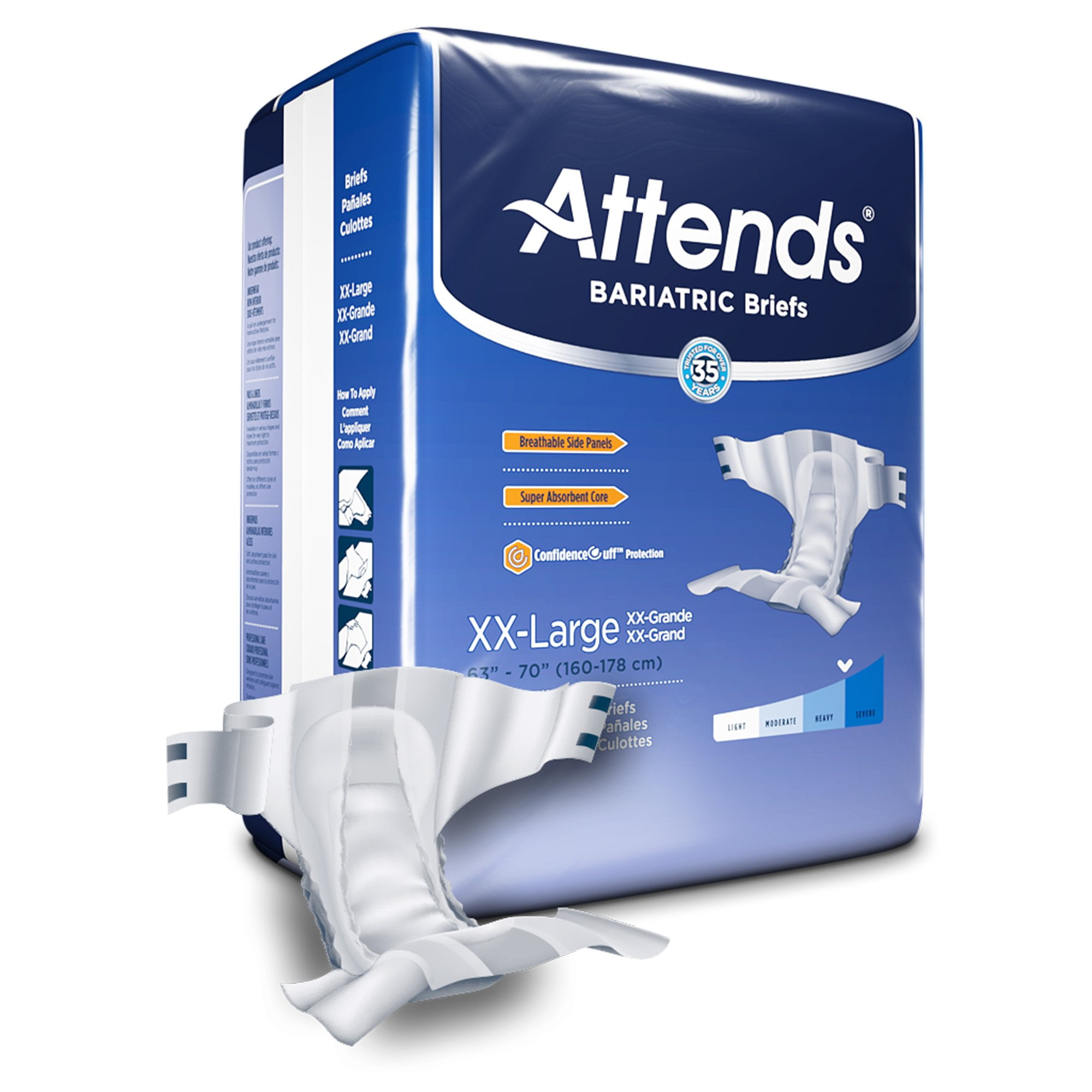 Attends Bariatric Adult Incontinence Brief XXL Heavy Absorbency ...