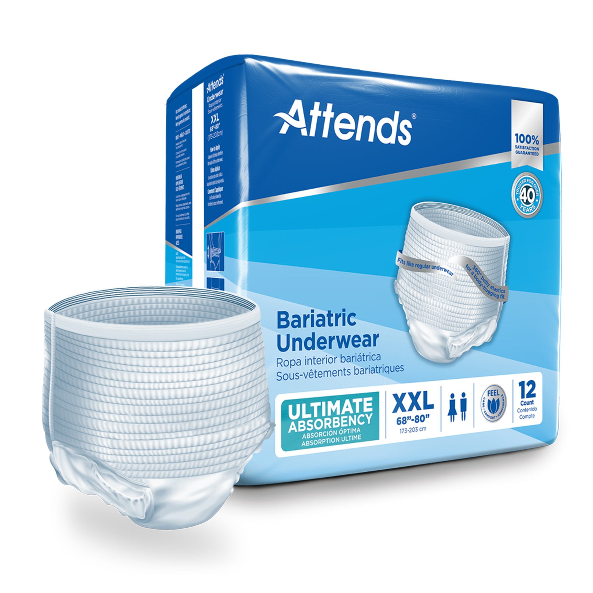 Attends 2xl Adult Fit Bariatric Underwear Ultimate Absorbency
