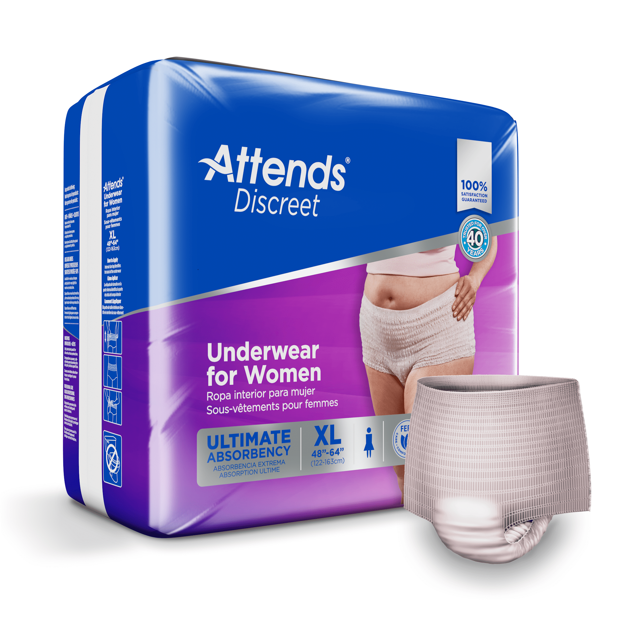 Attends Discreet Incontinence Care Women's Protective Underwear, X ...