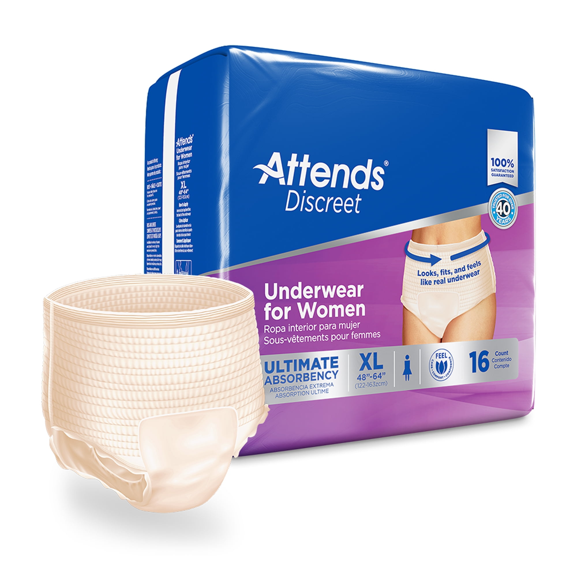 Attends Discreet Womens Protective Underwear For Adult Incontinence