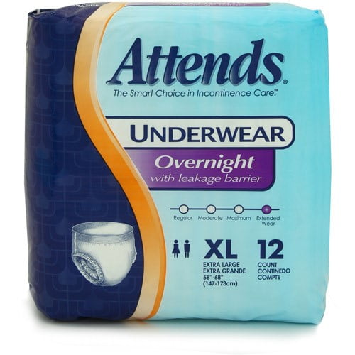 Attends Overnight Protective Underwear with Leakage Barriers, XL, 12 Ct ...