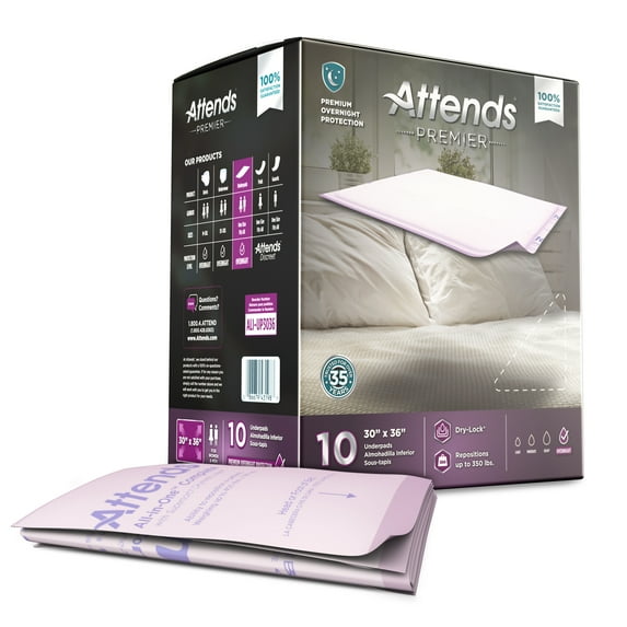 Attends Premier Disposable Underpad Heavy Absorbency Dry-Lock® Core 30 ...