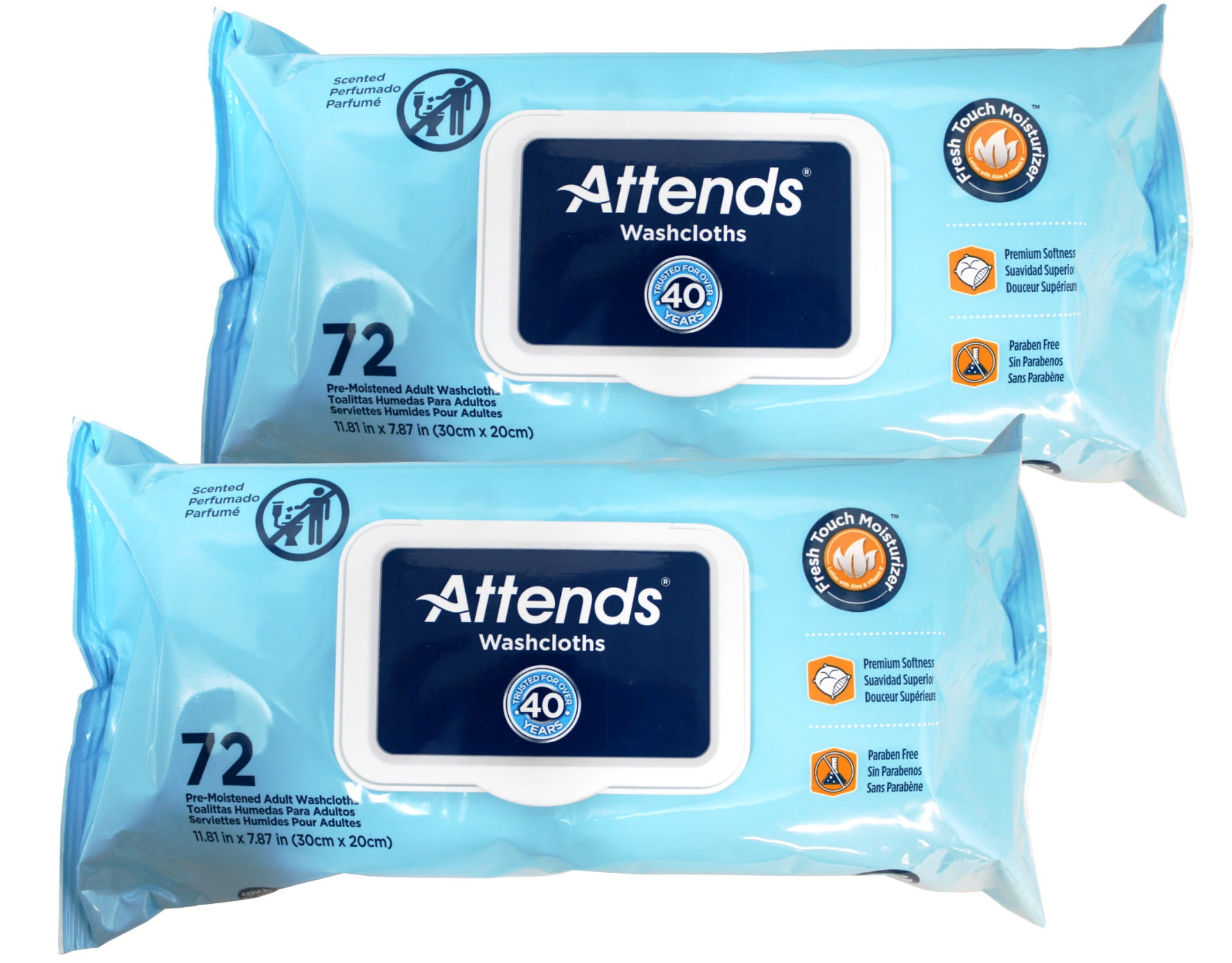 Attends Scented Washcloths for Adult Incontinence Care, Hypoallergenic ...