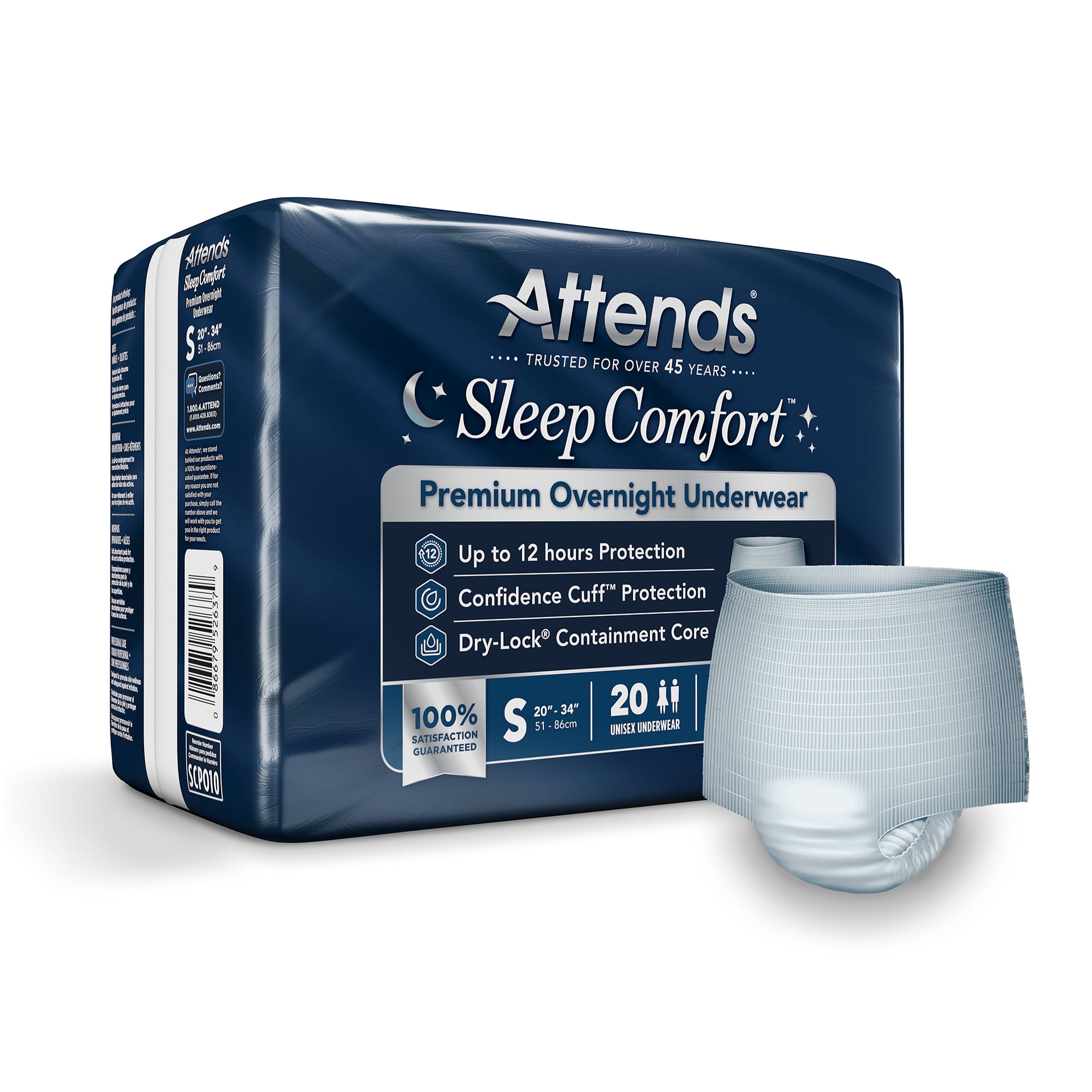Attends Sleep Comfort Premium Overnight Disposable Underwear Pull On ...