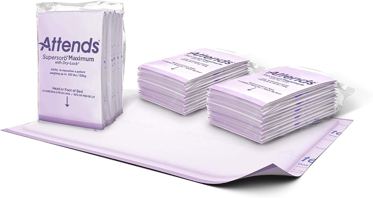 Attends Supersorb Advanced Premium Disposable Underpads for Severe ...