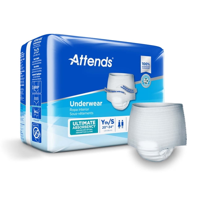 Attends Underwear Incontinence Protection, Ultimate Absorbency, Size ...