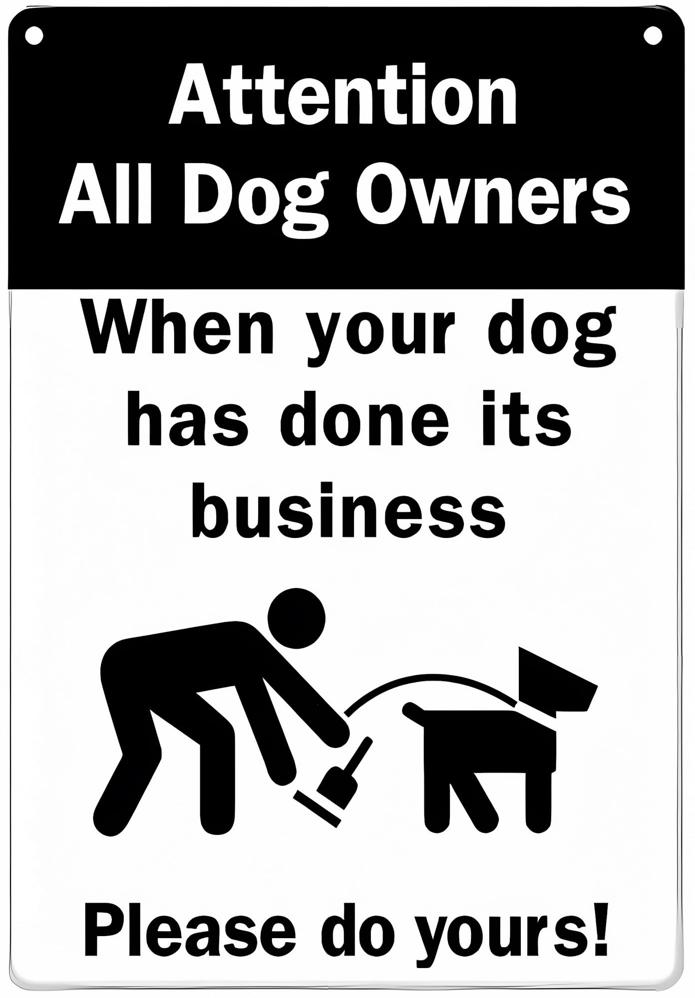 Attention All Dog Owners Sign - 8"x12" Aluminum Tin Sign, Home Kitchen ...