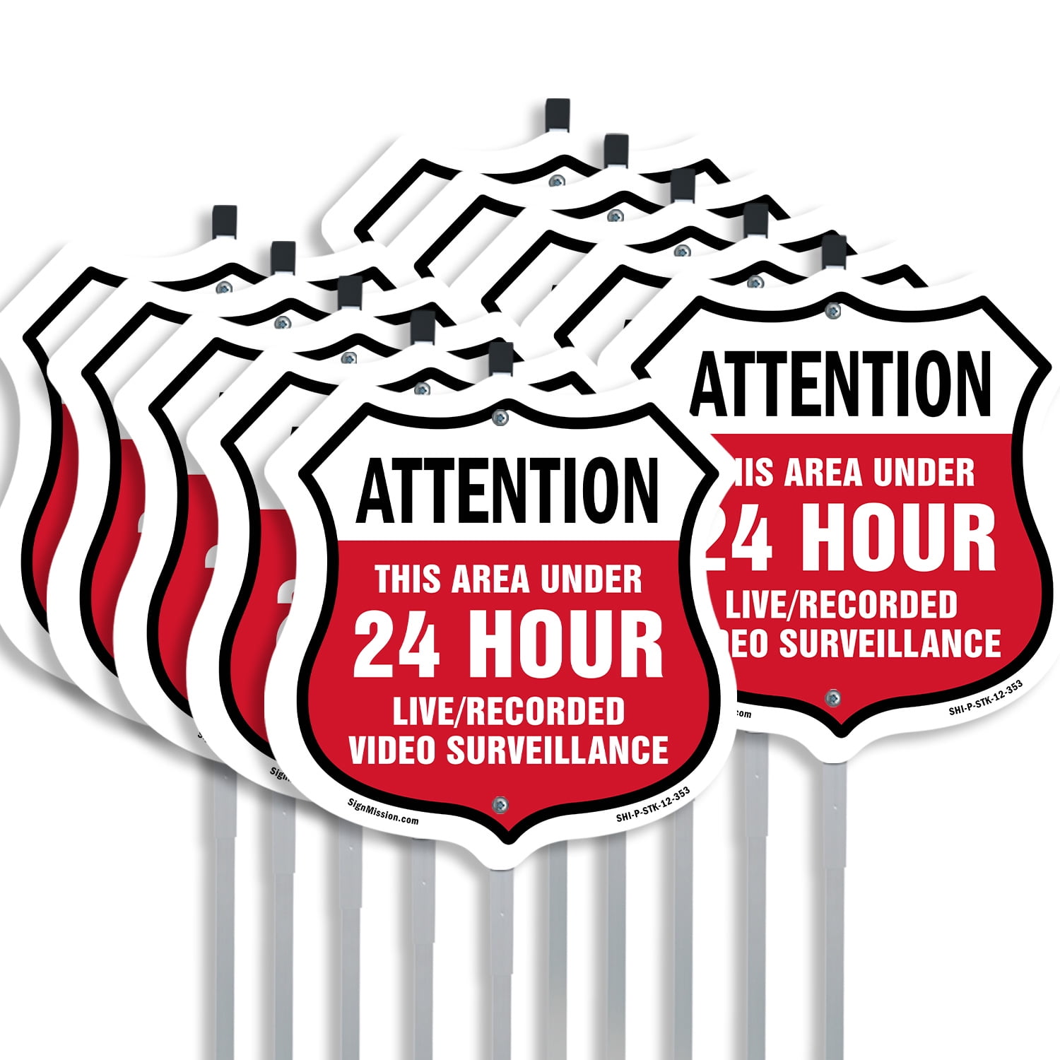 Attention This Area Under 24 Hour Live Recorded Video Surveillance (10 ...