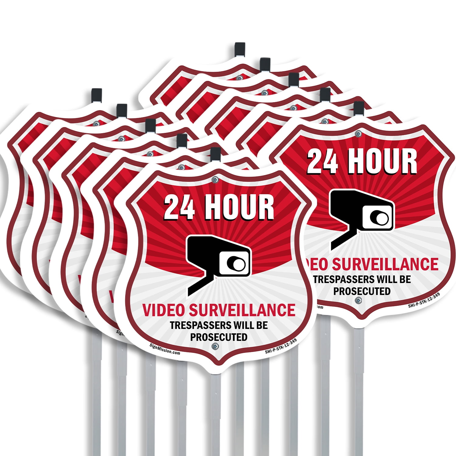 Attention This Area Under 24 Hour Live Recorded Video Surveillance (10 ...
