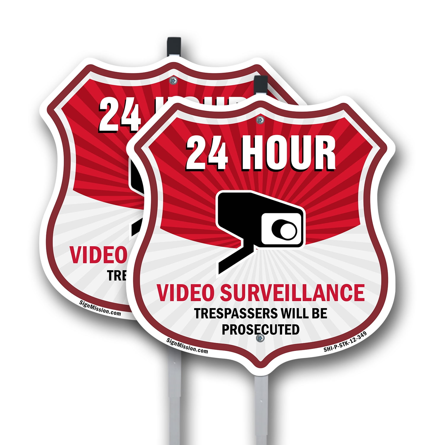 Attention This Area Under 24 Hour Live Recorded Video Surveillance (2 ...