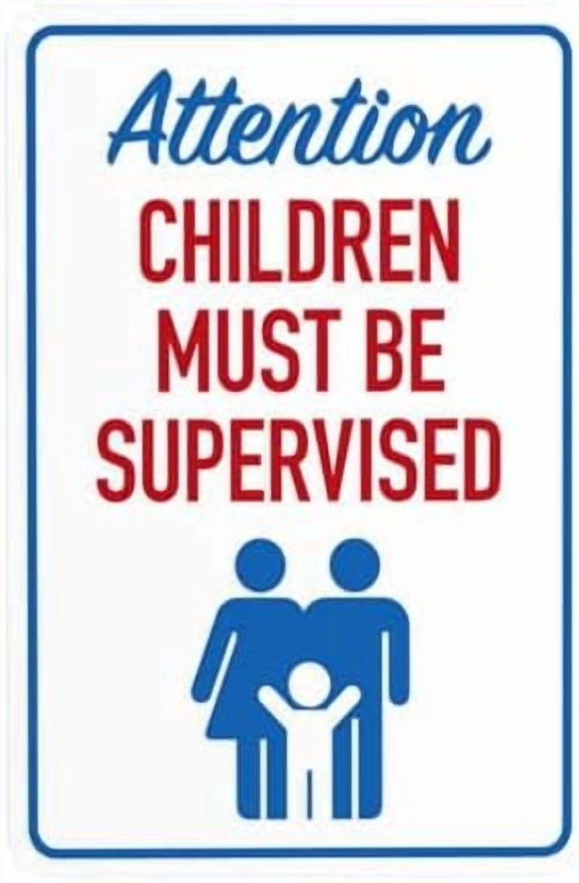 Attention Children Must Be Supervised Pool Warning Sign, Pool Rules ...