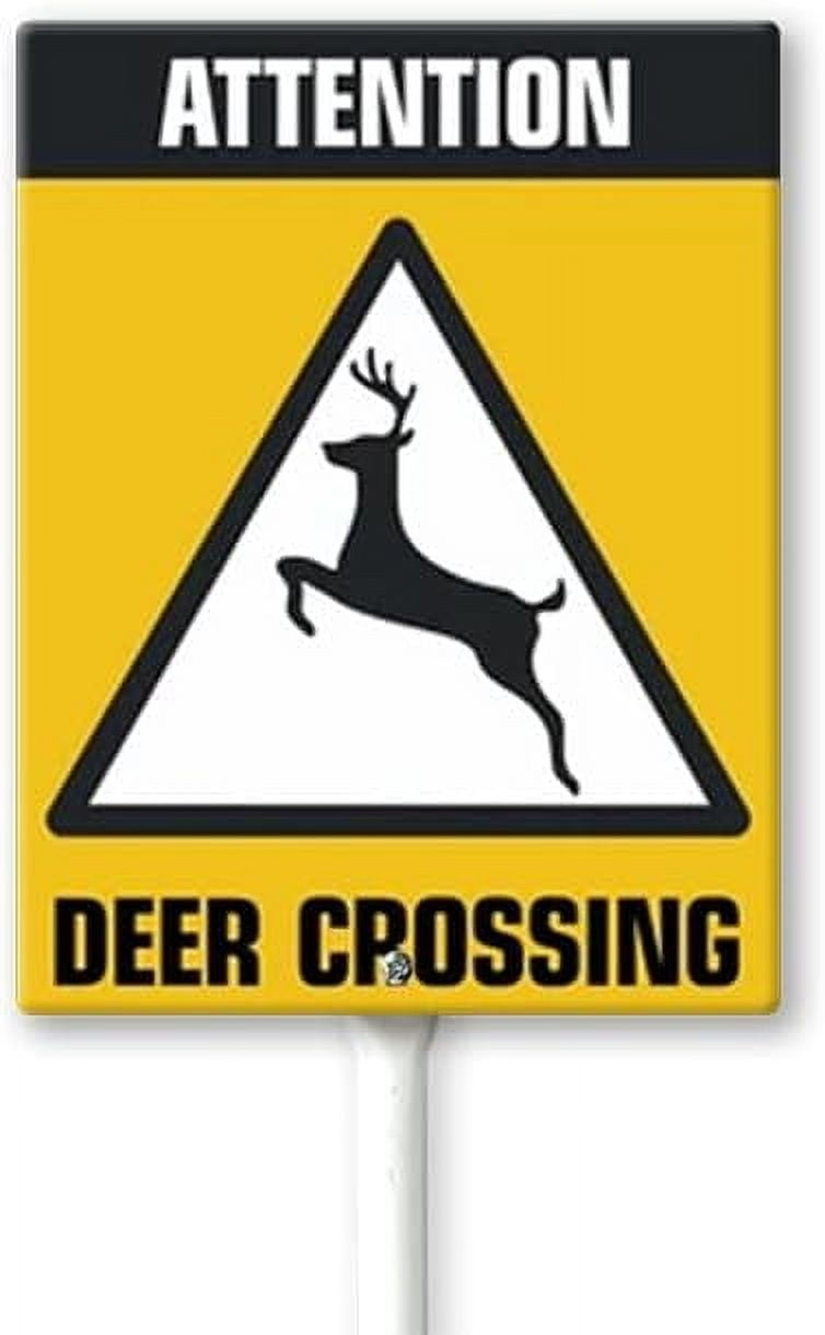Attention Deer Crossing Sign With Stake For Neighborhoods Yard Farm ...