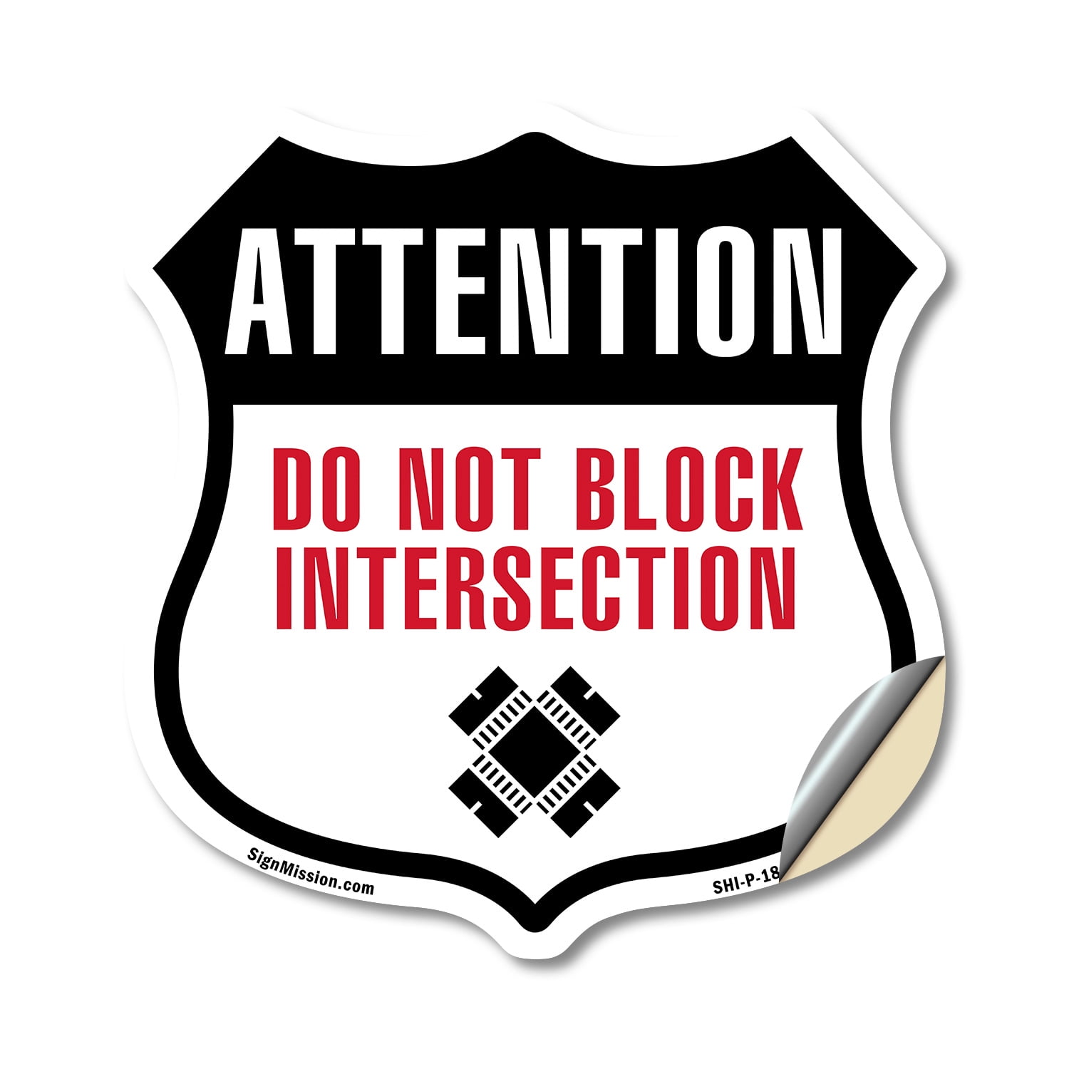 Attention Do Not Block Intersection (2 Pack) 6 inch X 6 inch Shield ...