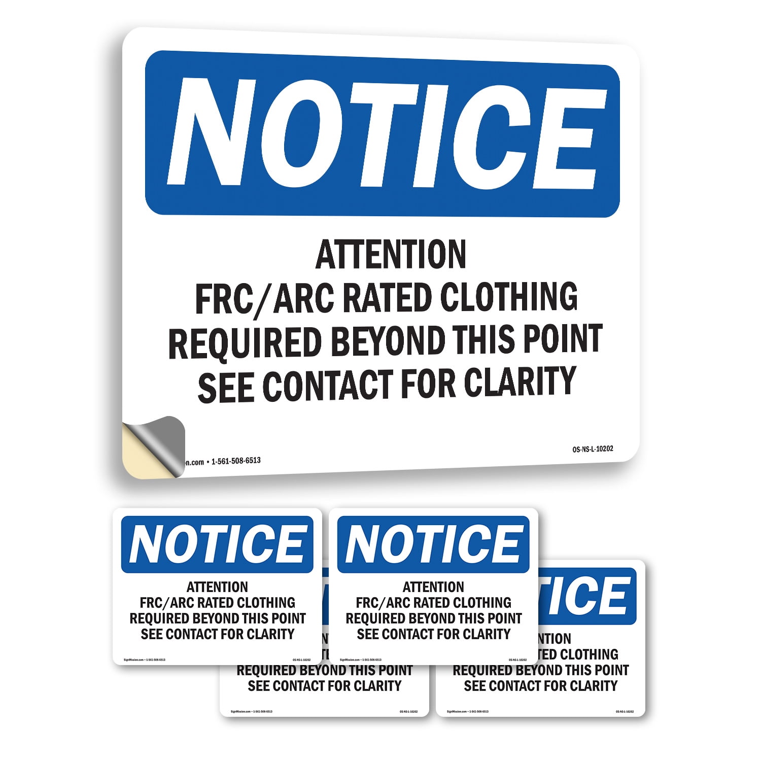 Attention Frc Arc Rated Clothing Required OSHA Notice Vinyl Decal Label ...