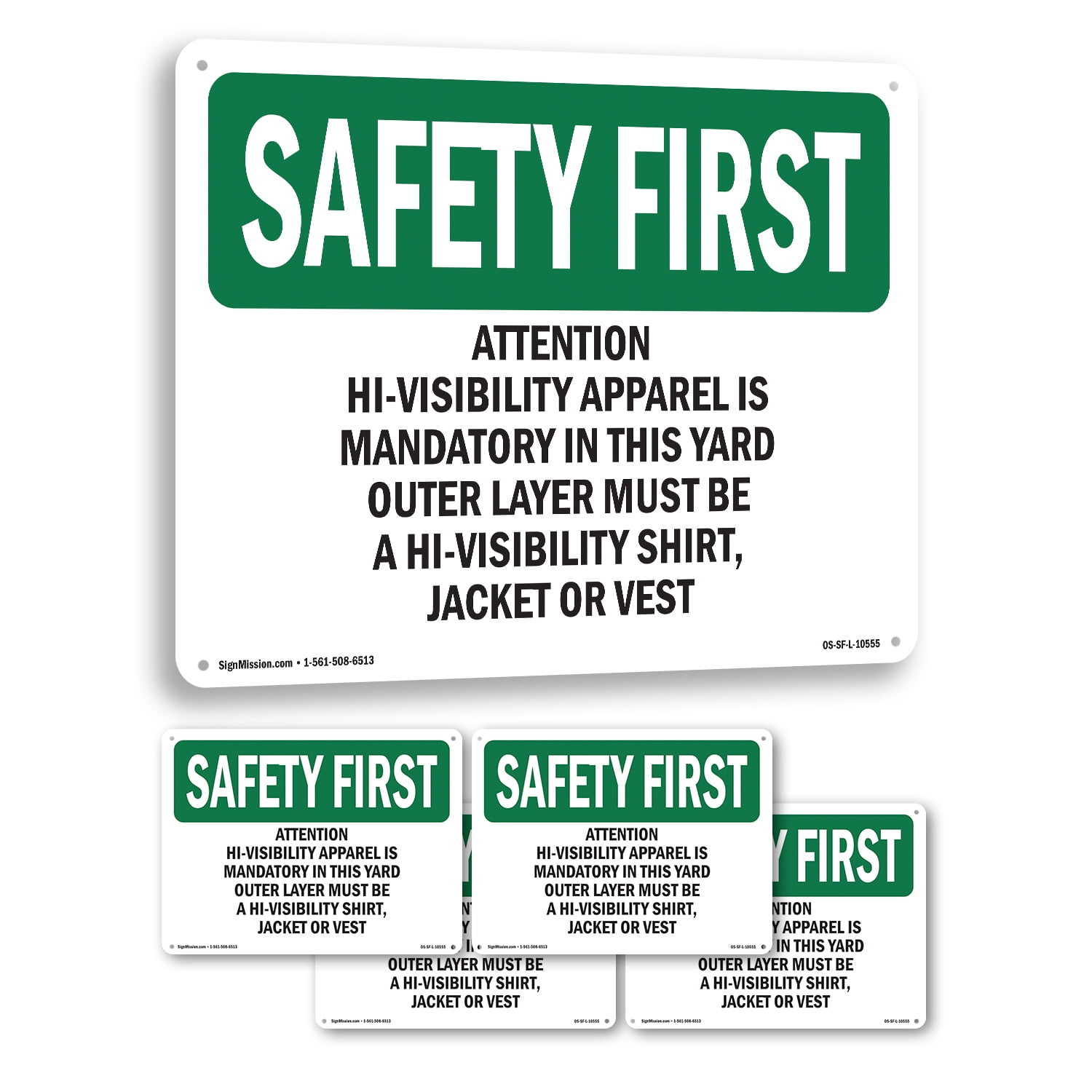 Attention Hi OSHA SAFETY FIRST Aluminum Sign 18 Inch x 12 Inch - 5 Pack ...