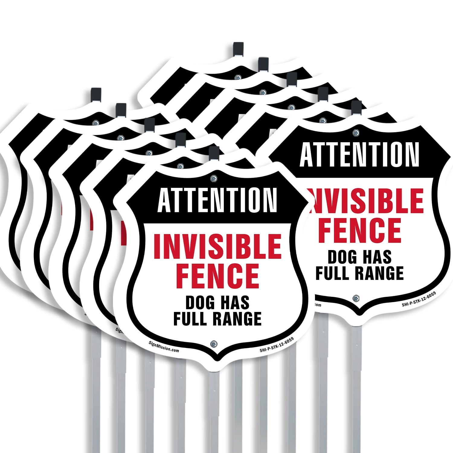 Attention Invisible Fence Dog Has Full Range (10 Pack) 12 inch X 12 ...