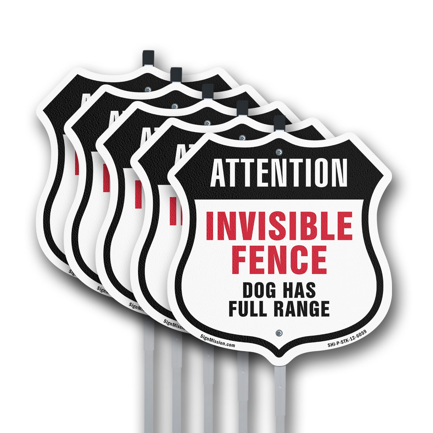 Attention Invisible Fence Dog Has Full Range (5 Pack) 12 inch X 12 inch ...