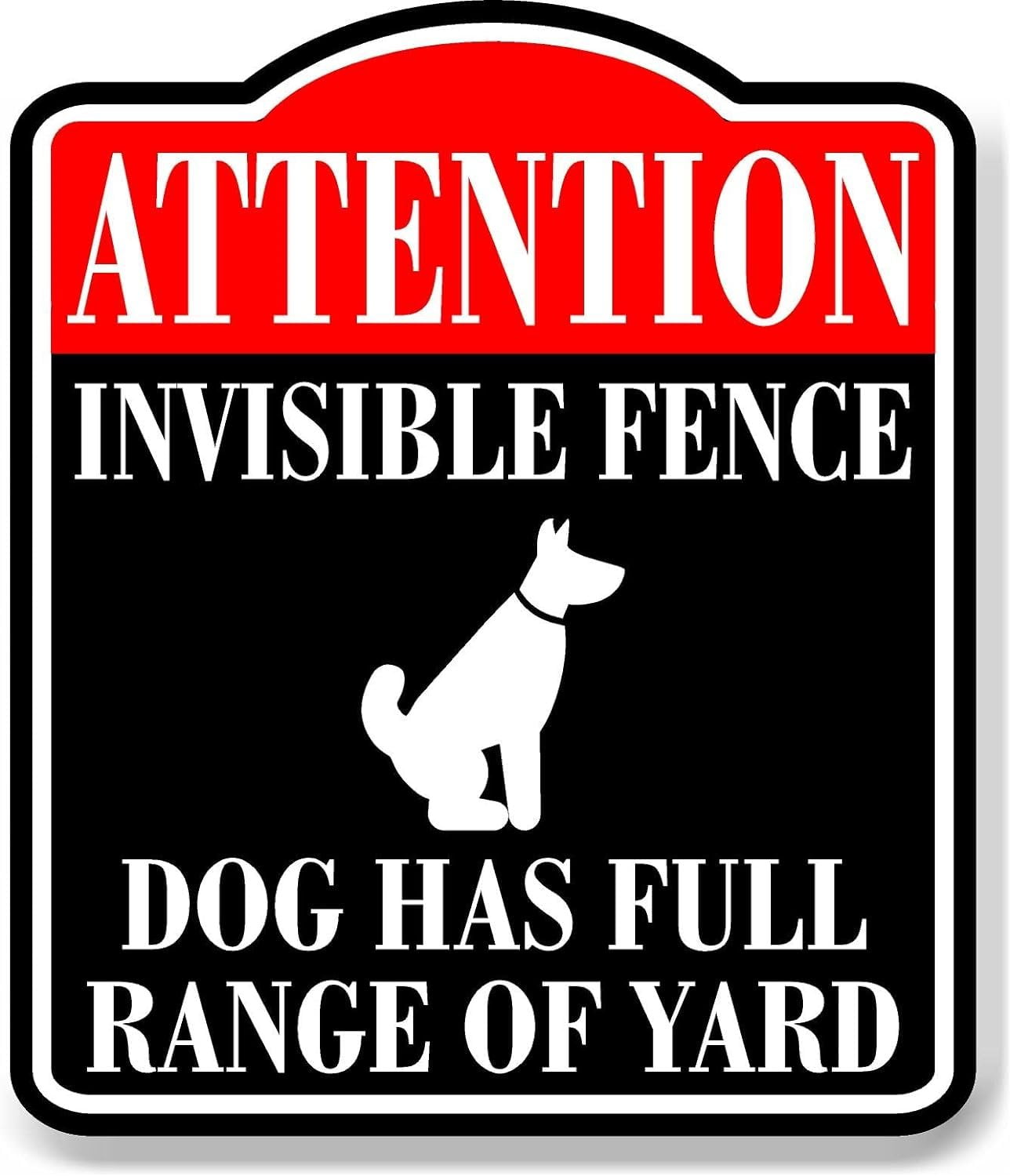 Attention Invisible Fence Dog Has Full Range Red BLACK Aluminum ...