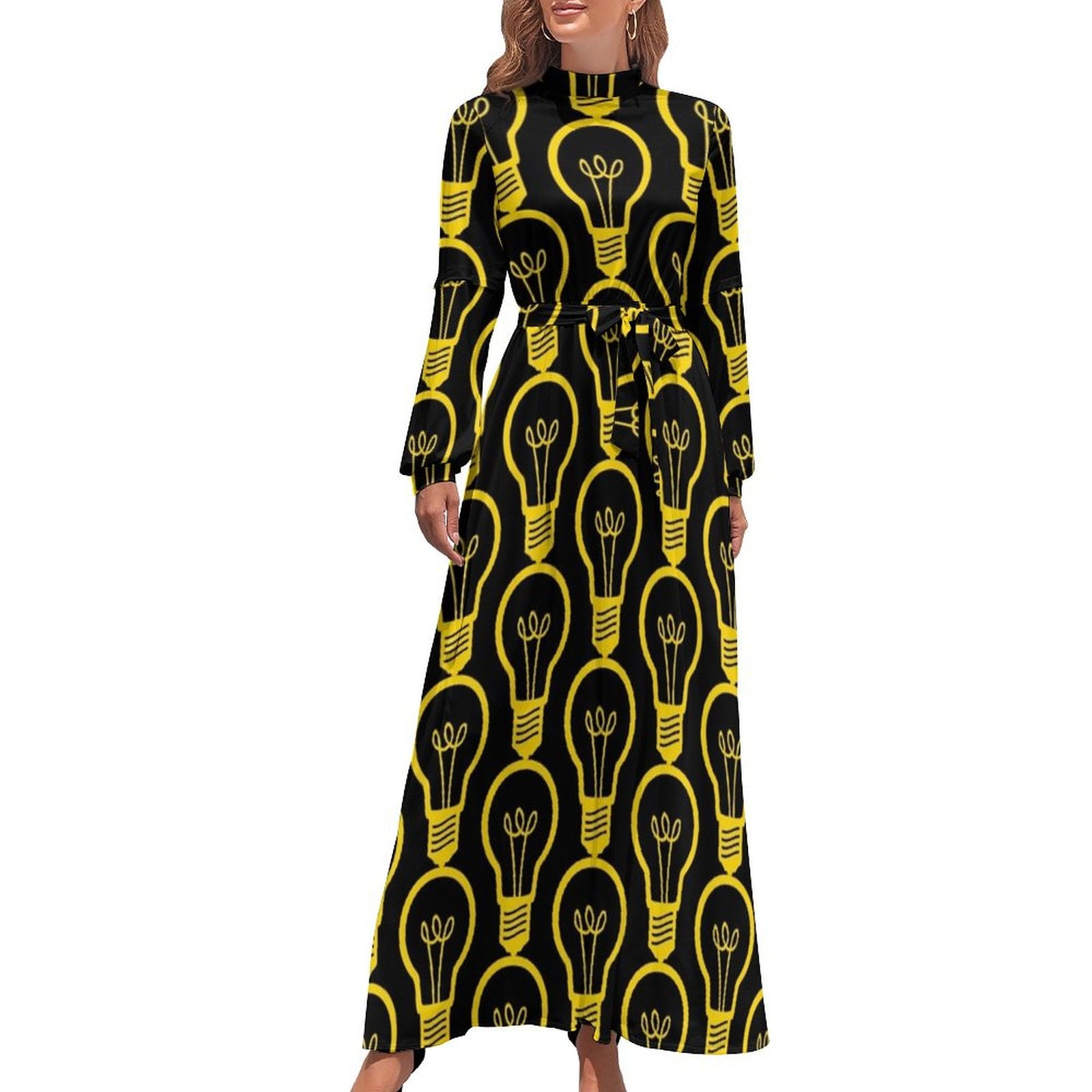 Attention Lightbulb Long Dress luxury evening dresses Female clothing ...
