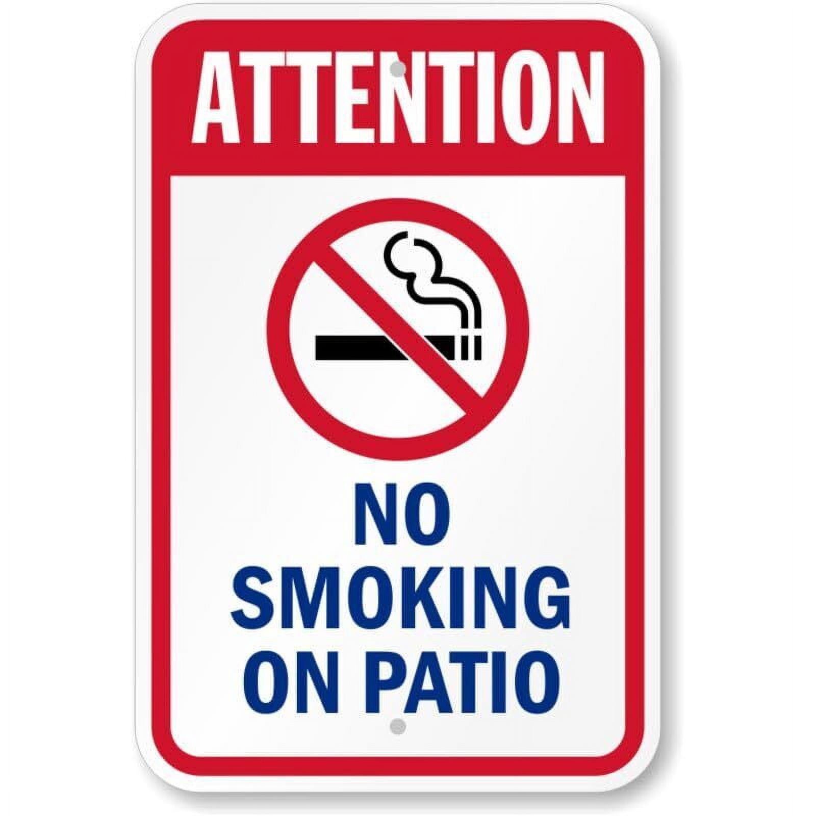 Attention No Smoking On Patio Pool Weatherproof Metal Aluminum Sign ...