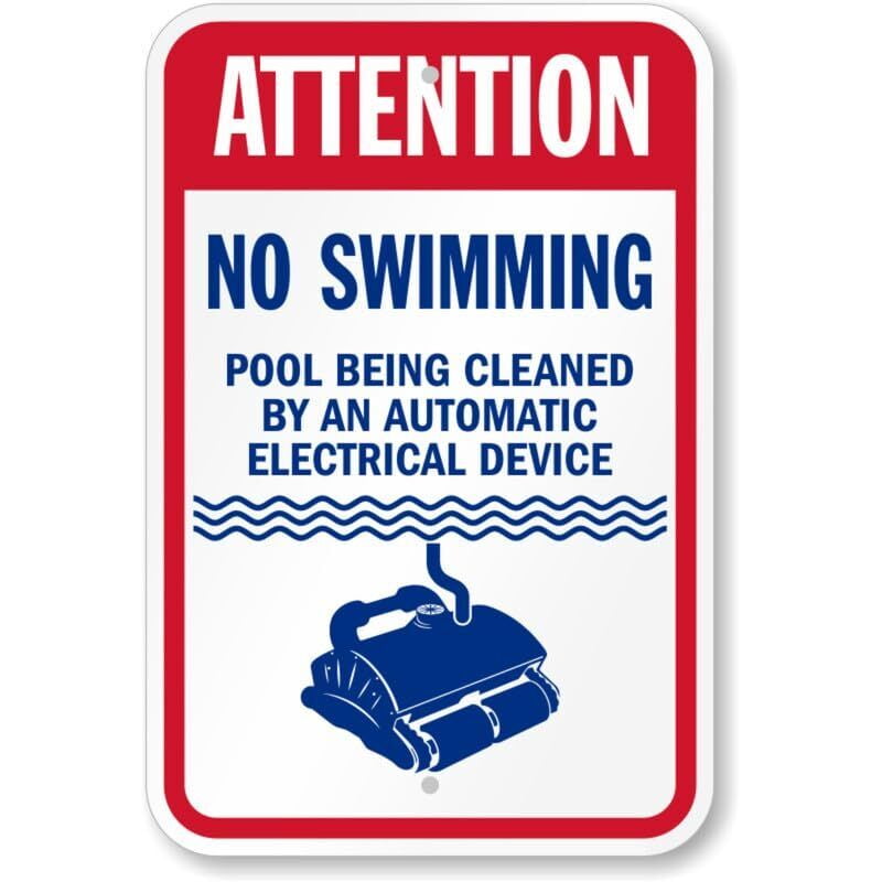 Attention No Swimming Alone Pool Weatherproof Metal Aluminum Sign Size ...