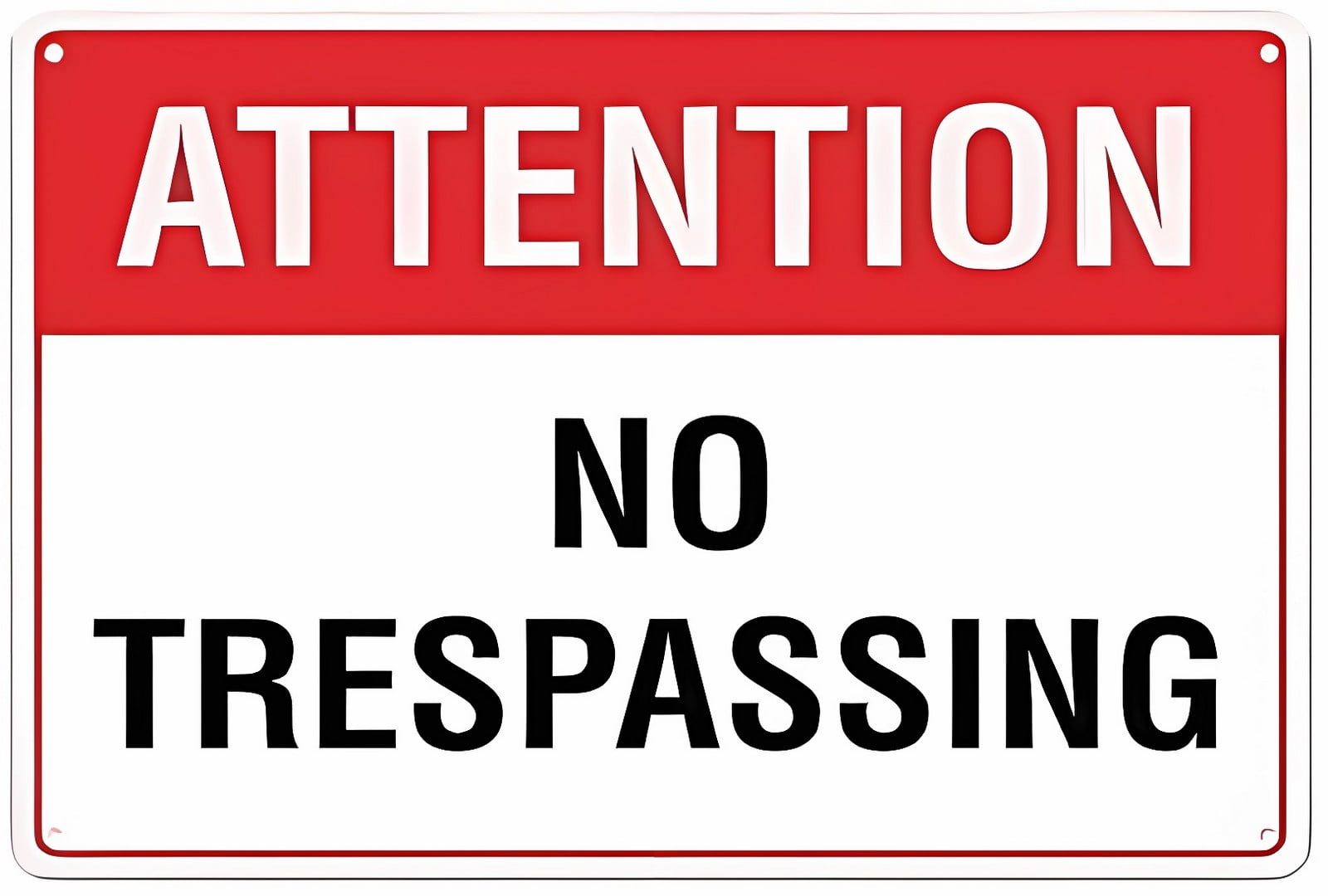 Attention No Trespassing Aluminum Tin Warning Sign 12 x 8 Inches - for ...