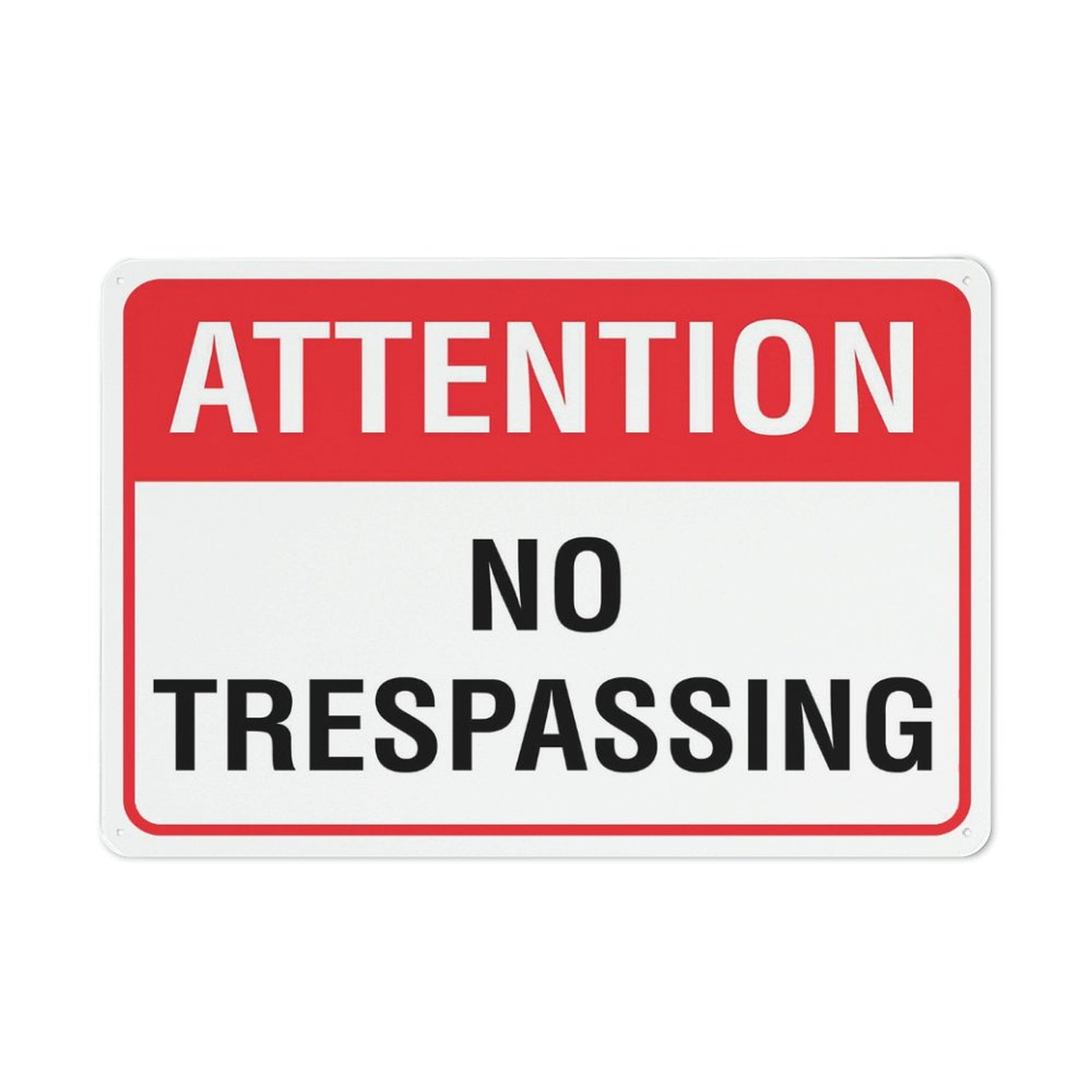 Attention No Trespassing Sign 8X12 Inch Rust Free Aluminum Easy To Read ...