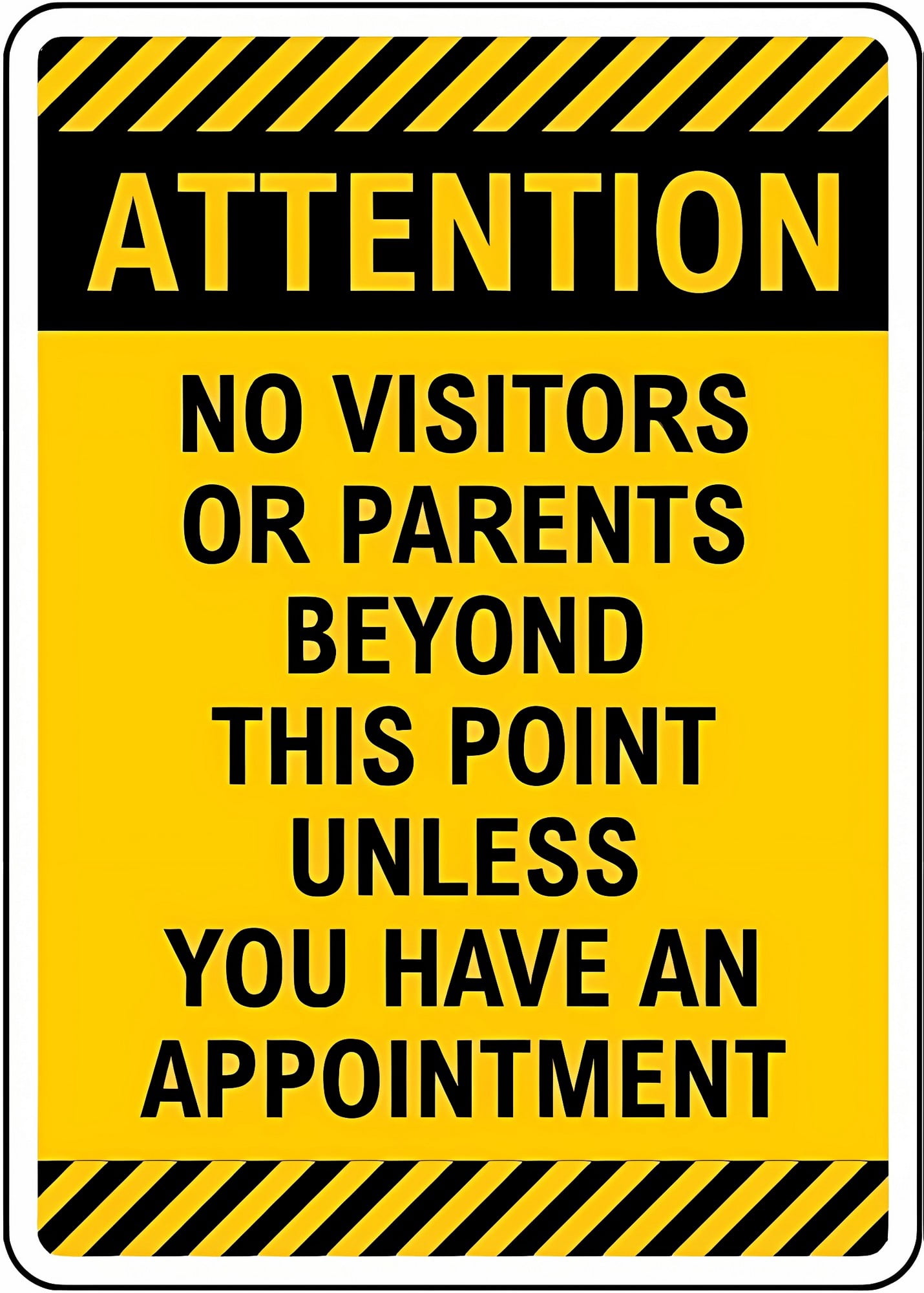 Attention No Visitors Or Parents 8"x12" Tin Warning Sign, Metal Sign ...