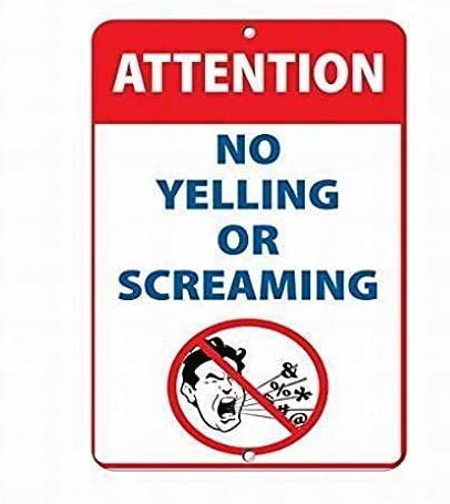 Attention No Yelling Or Screaming Activity Sign Pool Signs Sign Tin ...