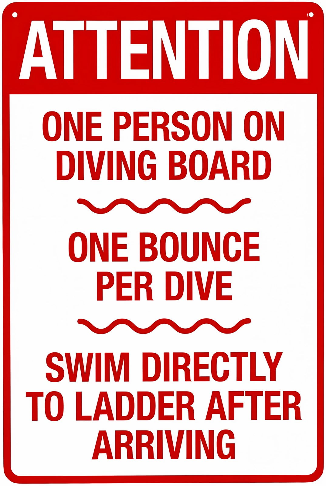 Attention One Person On Diving Board One Bounce Per Dive Swim Directly ...