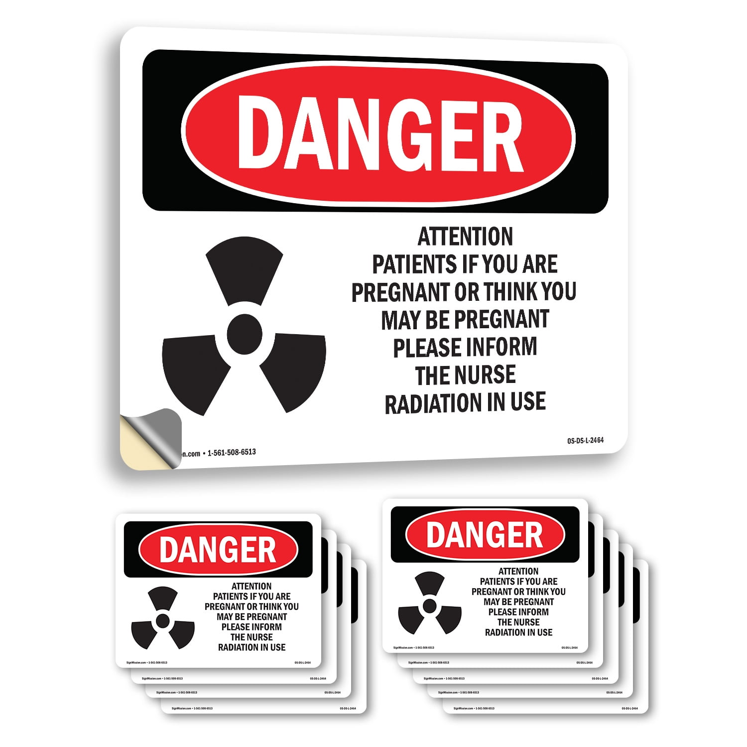Attention Patients If You Are OSHA Danger Vinyl Decal Label 7 Inch x 5 ...