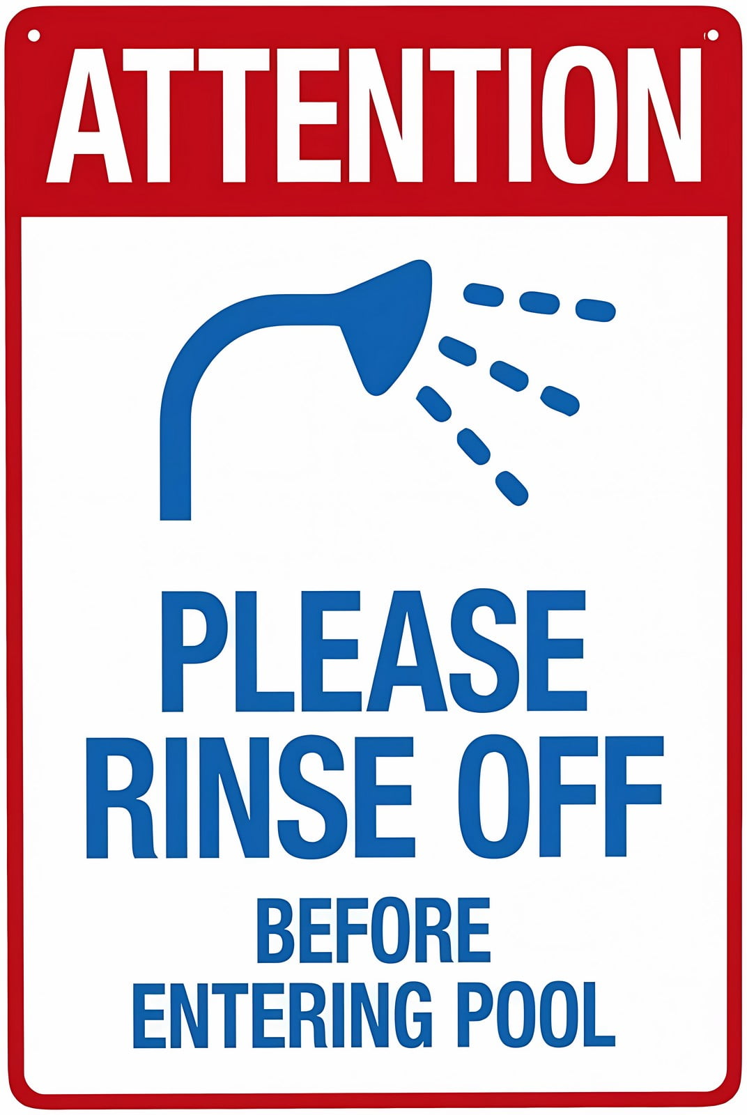 Attention Please Rinse Off Before Entering Pool Retro Metal Tin Sign 12 ...