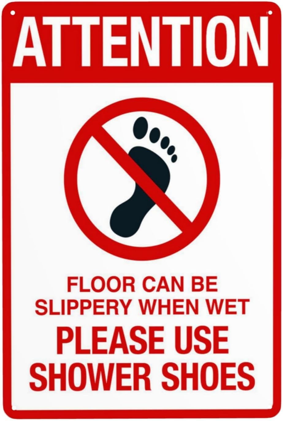 Attention Please Use Shower Shoes Sign, Pool Sign Pool Rules Signs ...
