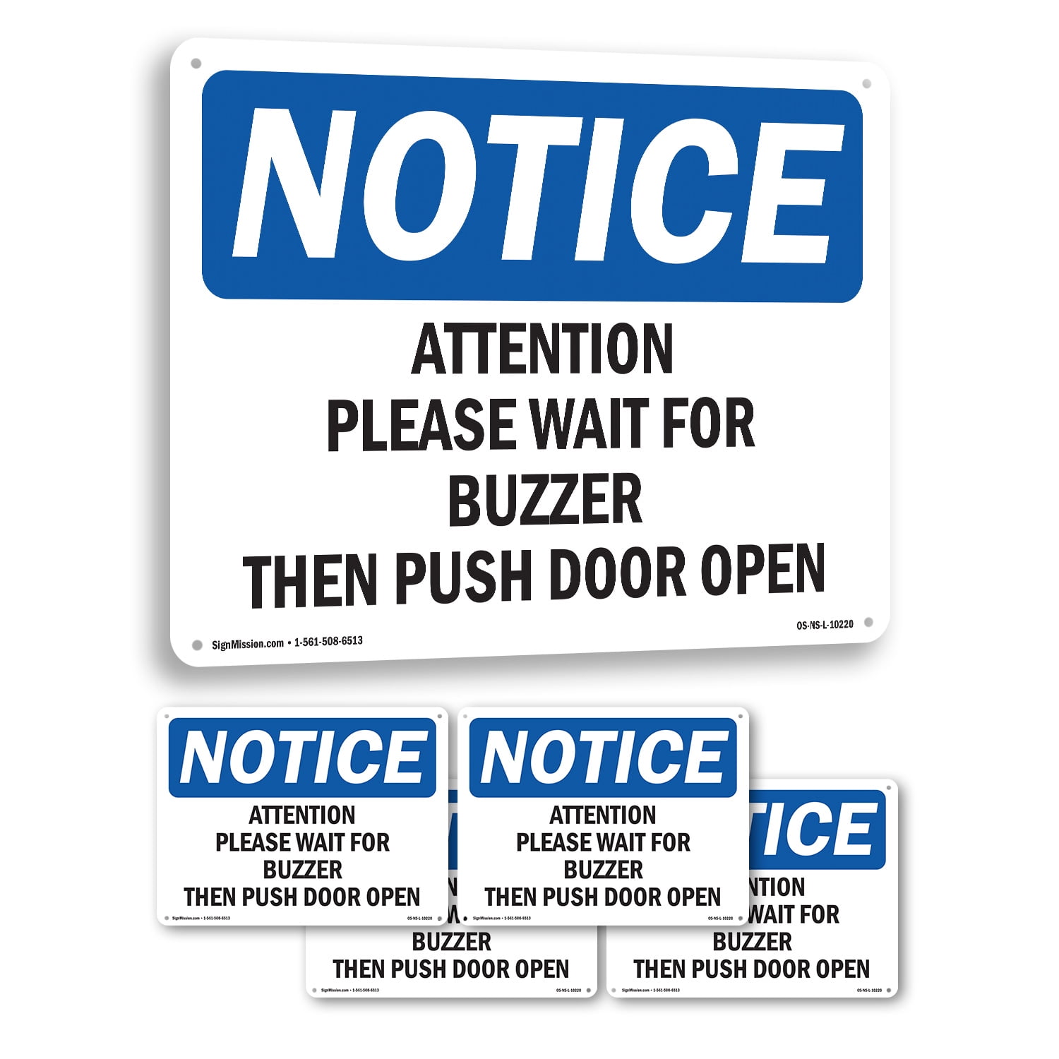 Attention Please Wait For Buzzer Then Push OSHA Notice Rigid Plastic ...