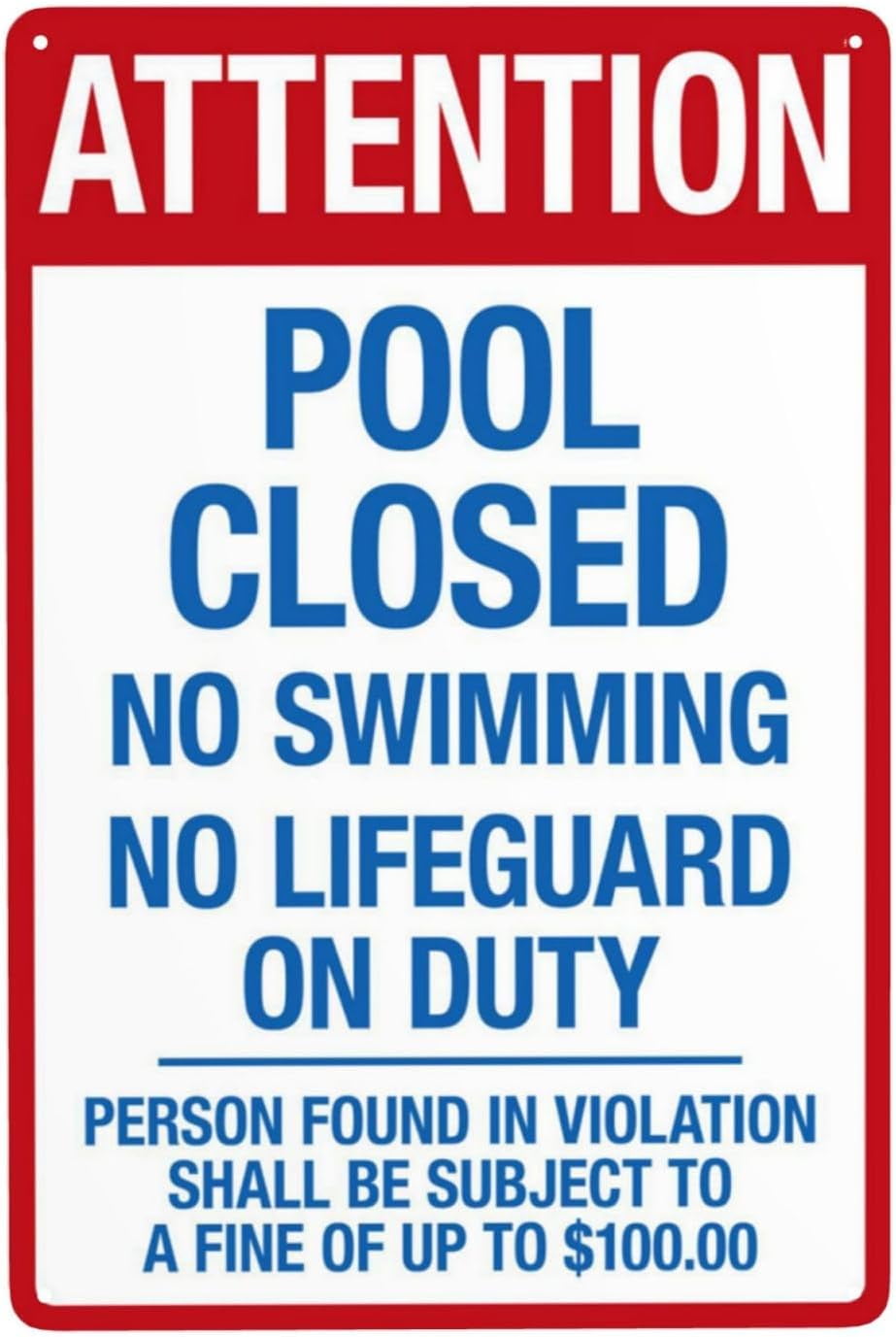 Attention Pool Closed Sign, Pool Sign Pool Rules Signs Warning Sign ...