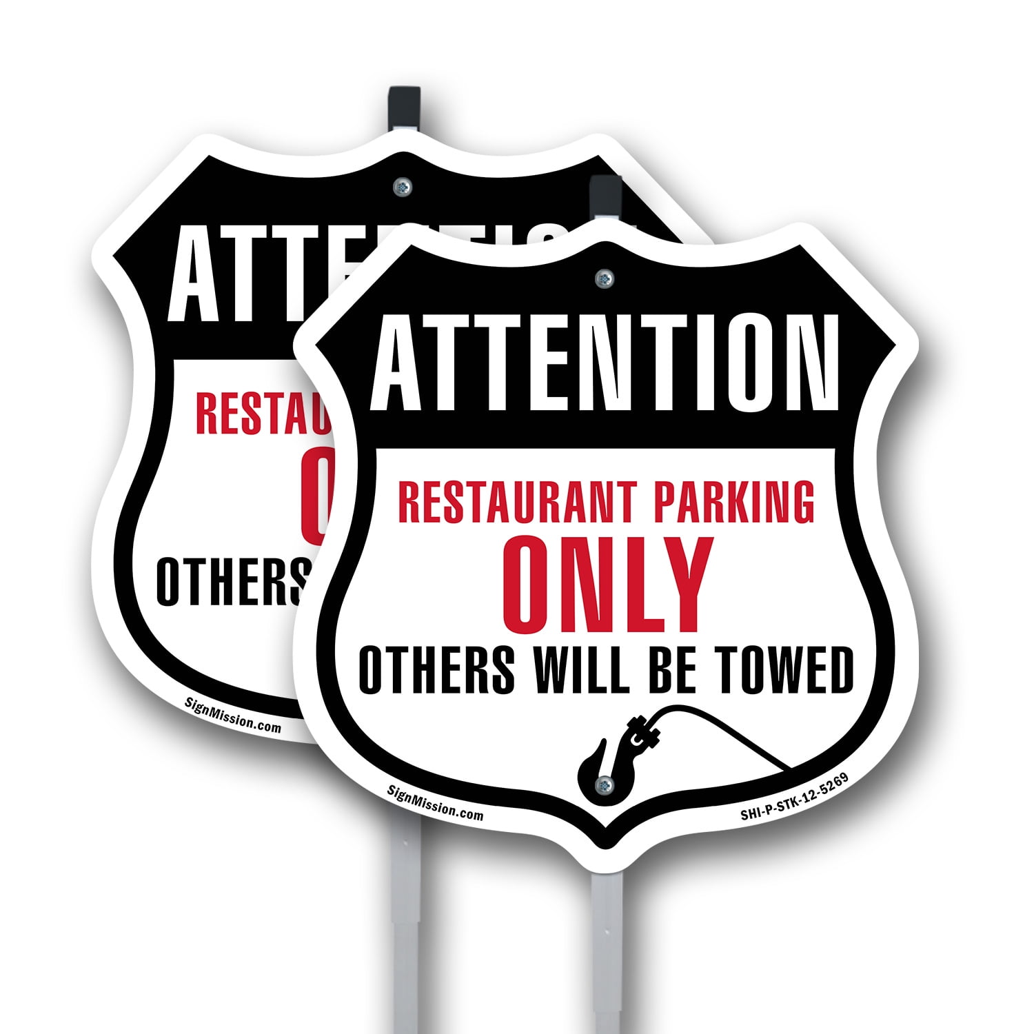 Attention Restaurant Parking Only Others Will Be Towed (2 Pack) 12 inch ...